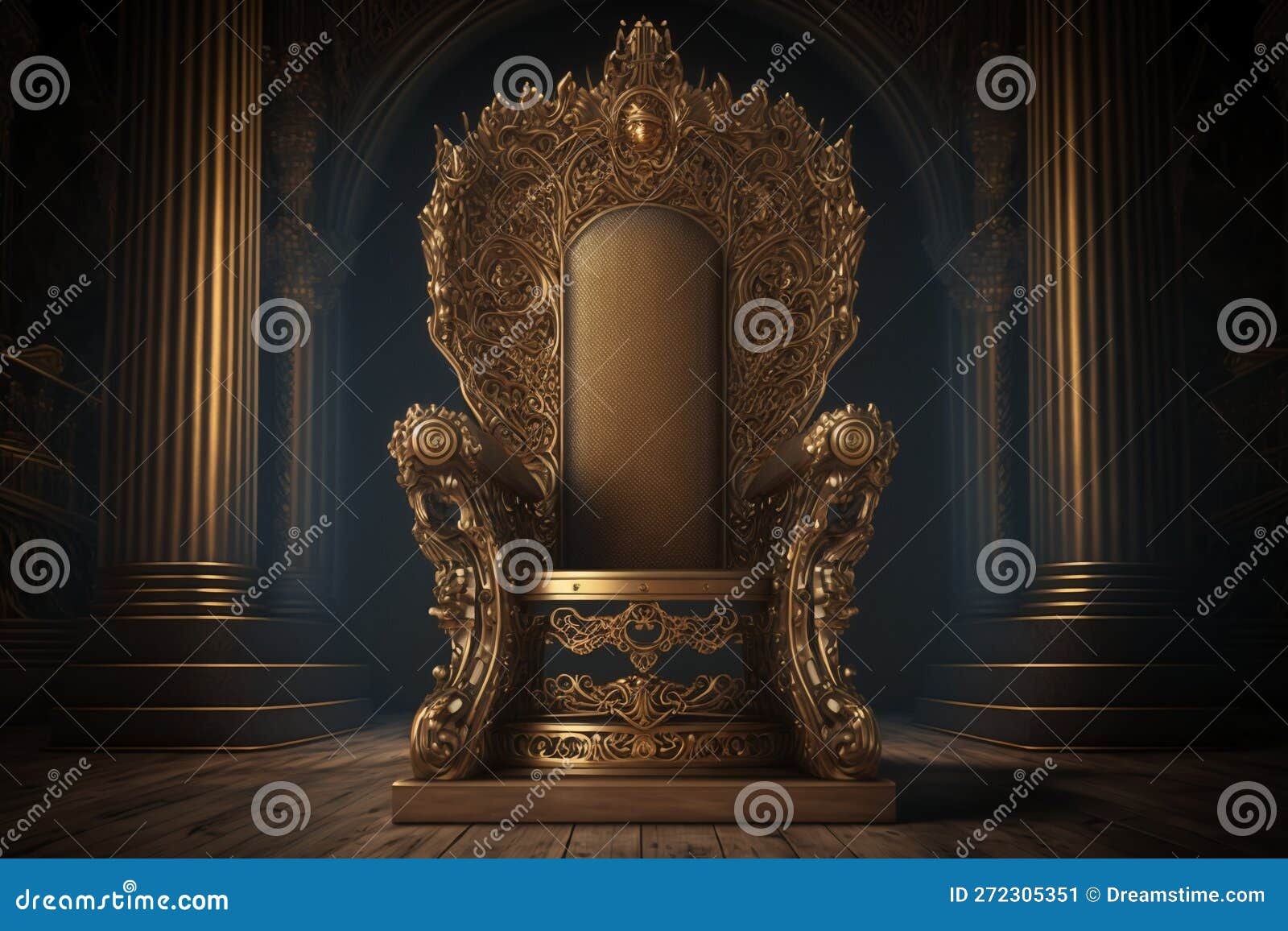 Golden Tron Front View Model Golden Royal Tronone for the King Interiof ...