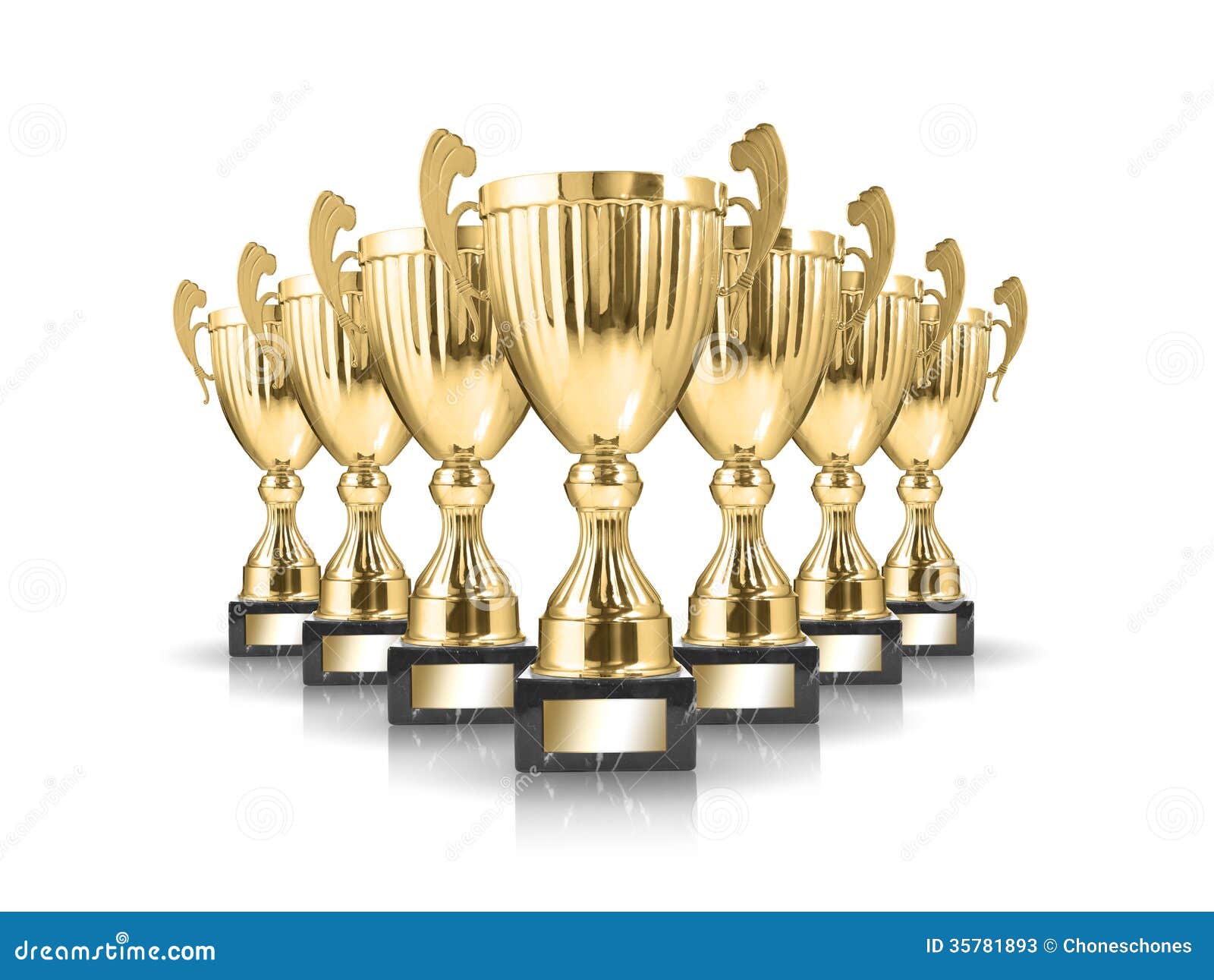 Golden trophies stock image. Image of contest, metal - 35781893