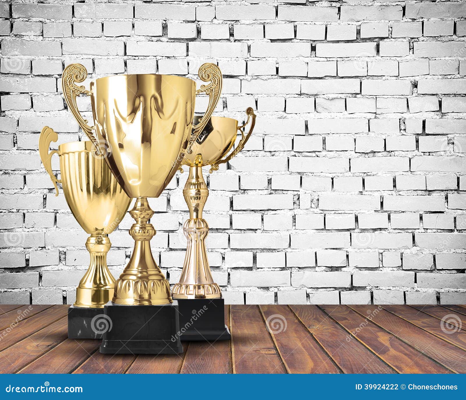 Golden trophies stock photo. Image of business, leadership - 39924222