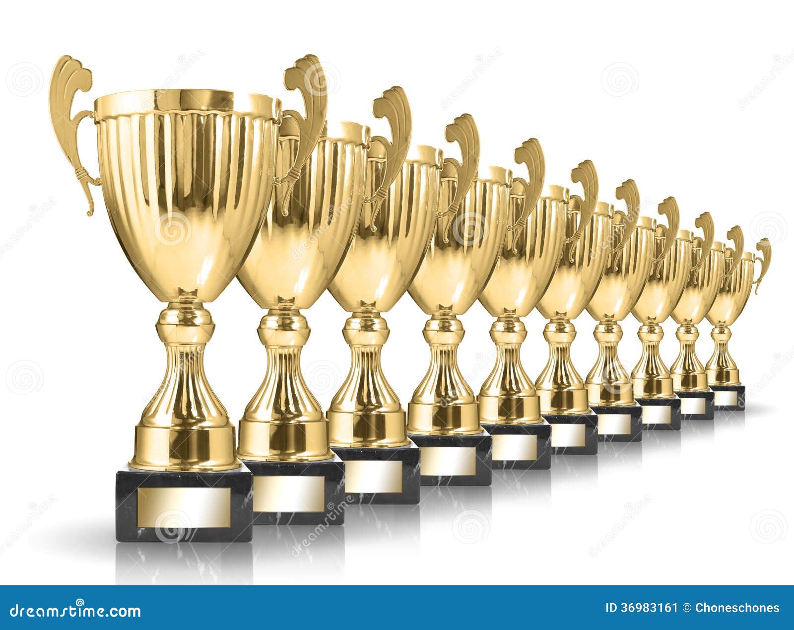 Golden trophies stock illustration. Illustration of competition - 36983161