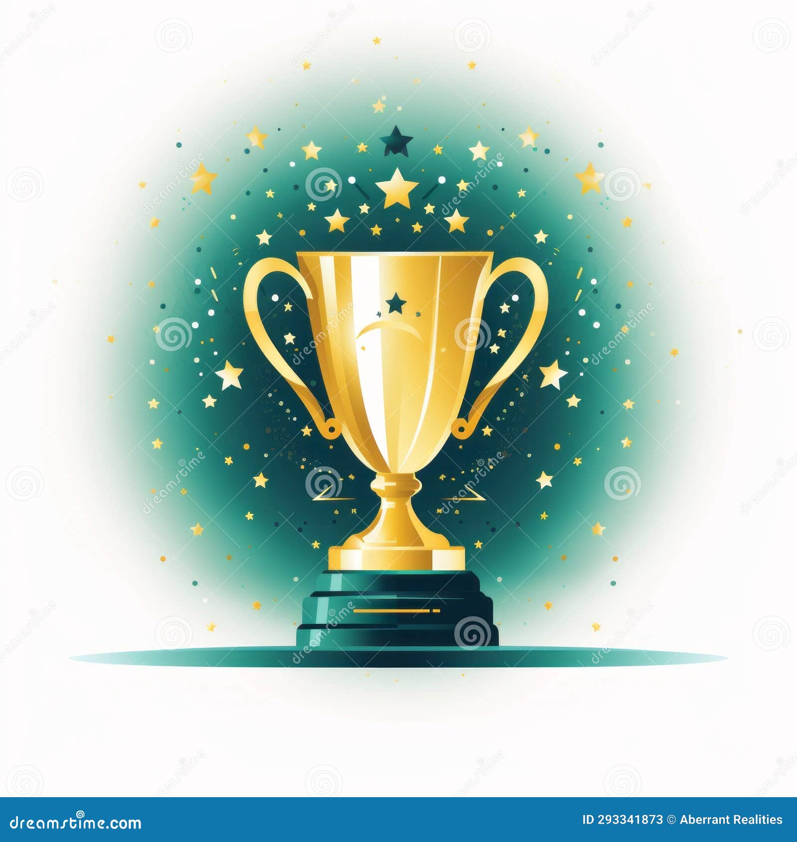 A Golden Trophy Cup with Stars and Stars Around it Stock Illustration ...