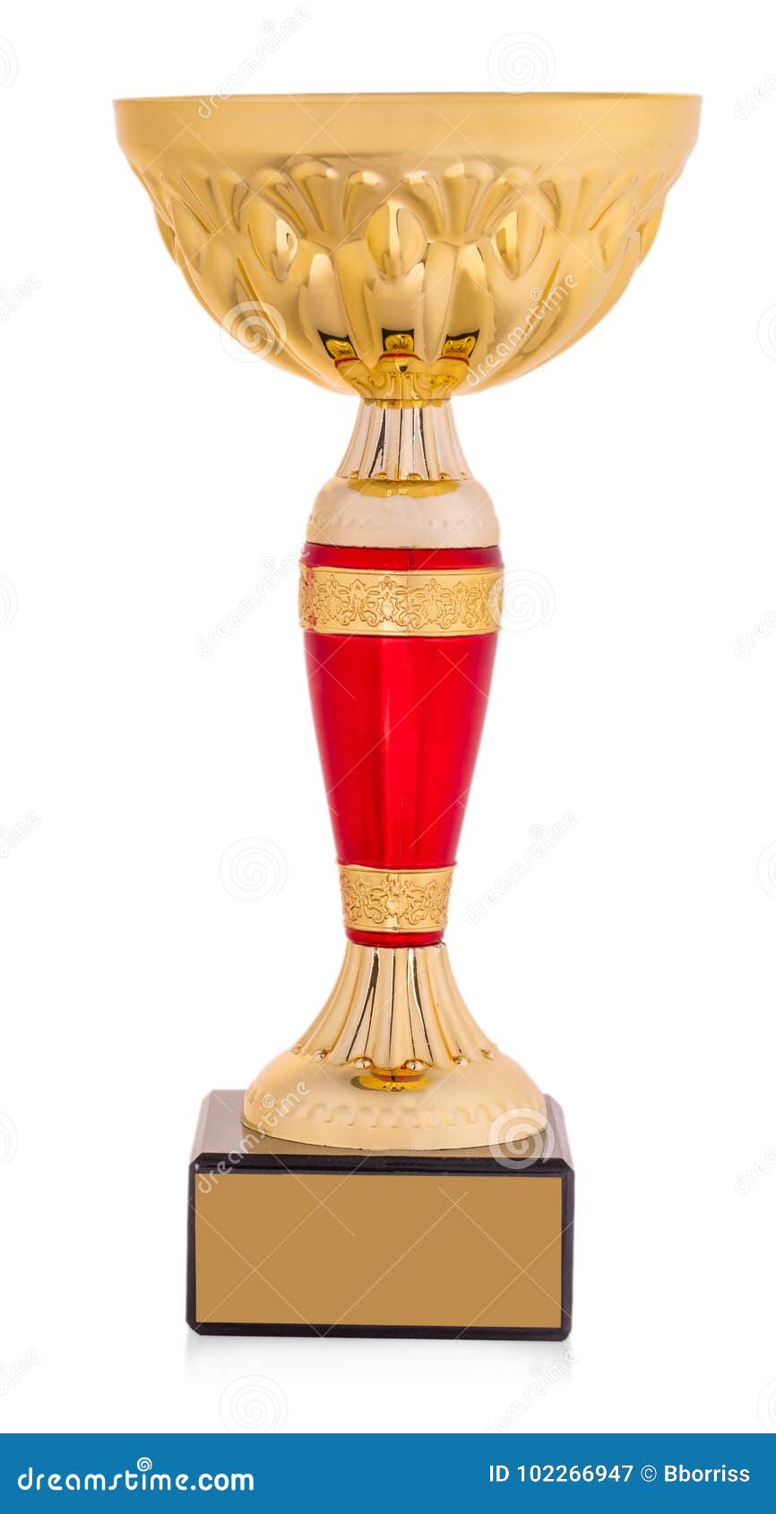 Golden Trophy Isolated on White Background. Stock Image - Image of ...