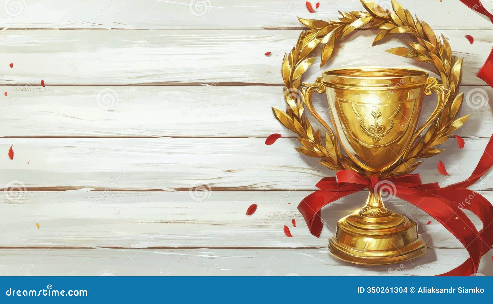 A Golden Trophy with a Red Ribbon Around it Stock Illustration ...