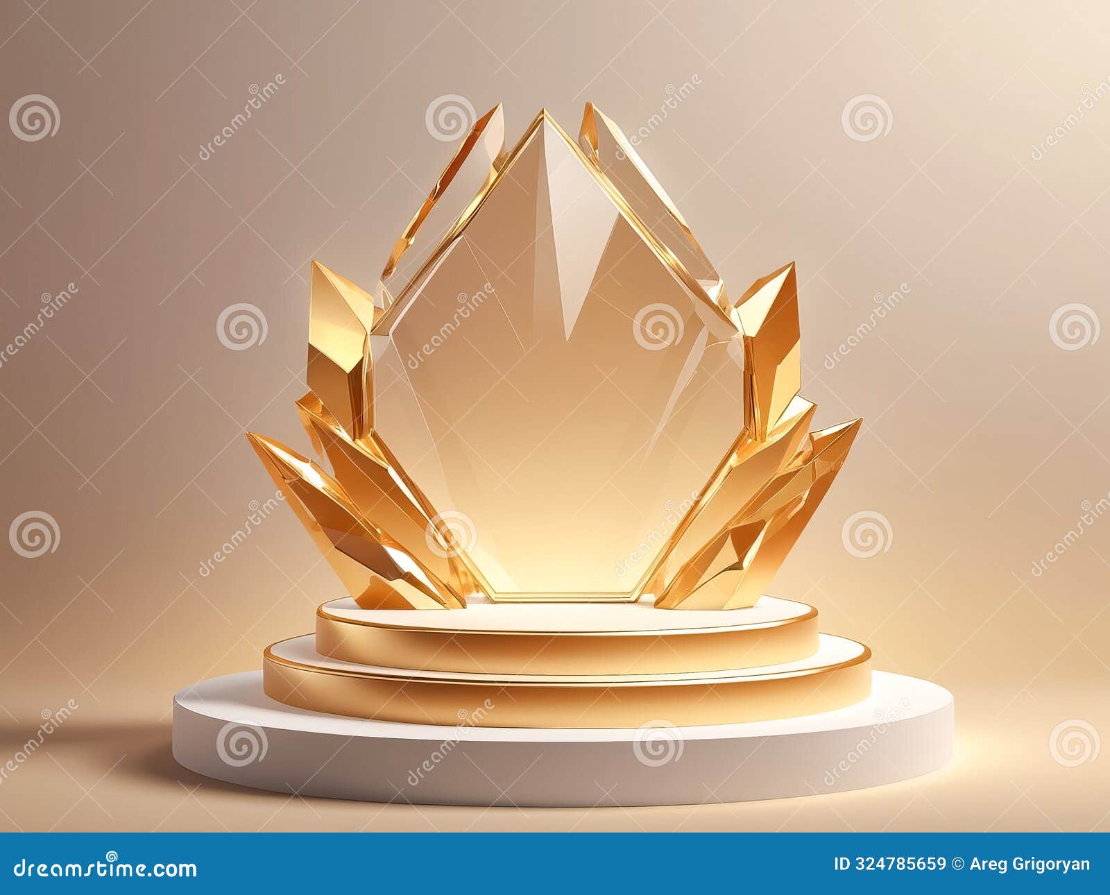 A Golden Trophy with Sharp, Angular Shapes Stock Illustration ...