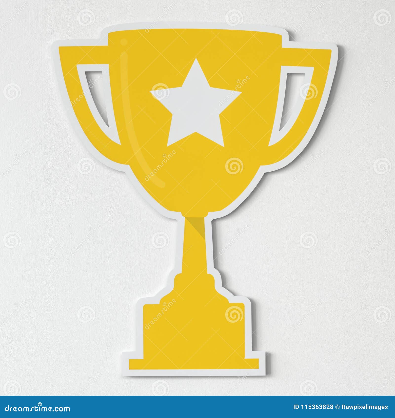 Golden Trophy with Star Icon Stock Illustration - Illustration of star ...