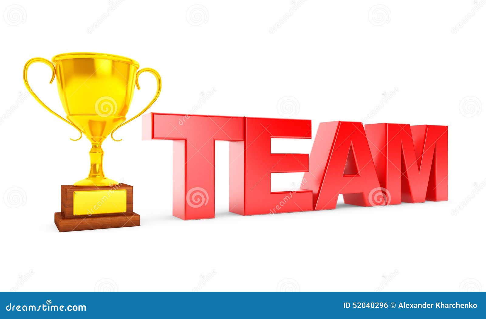 Golden Trophy and Team Sign Stock Photo - Image of shiny, victory: 52040296
