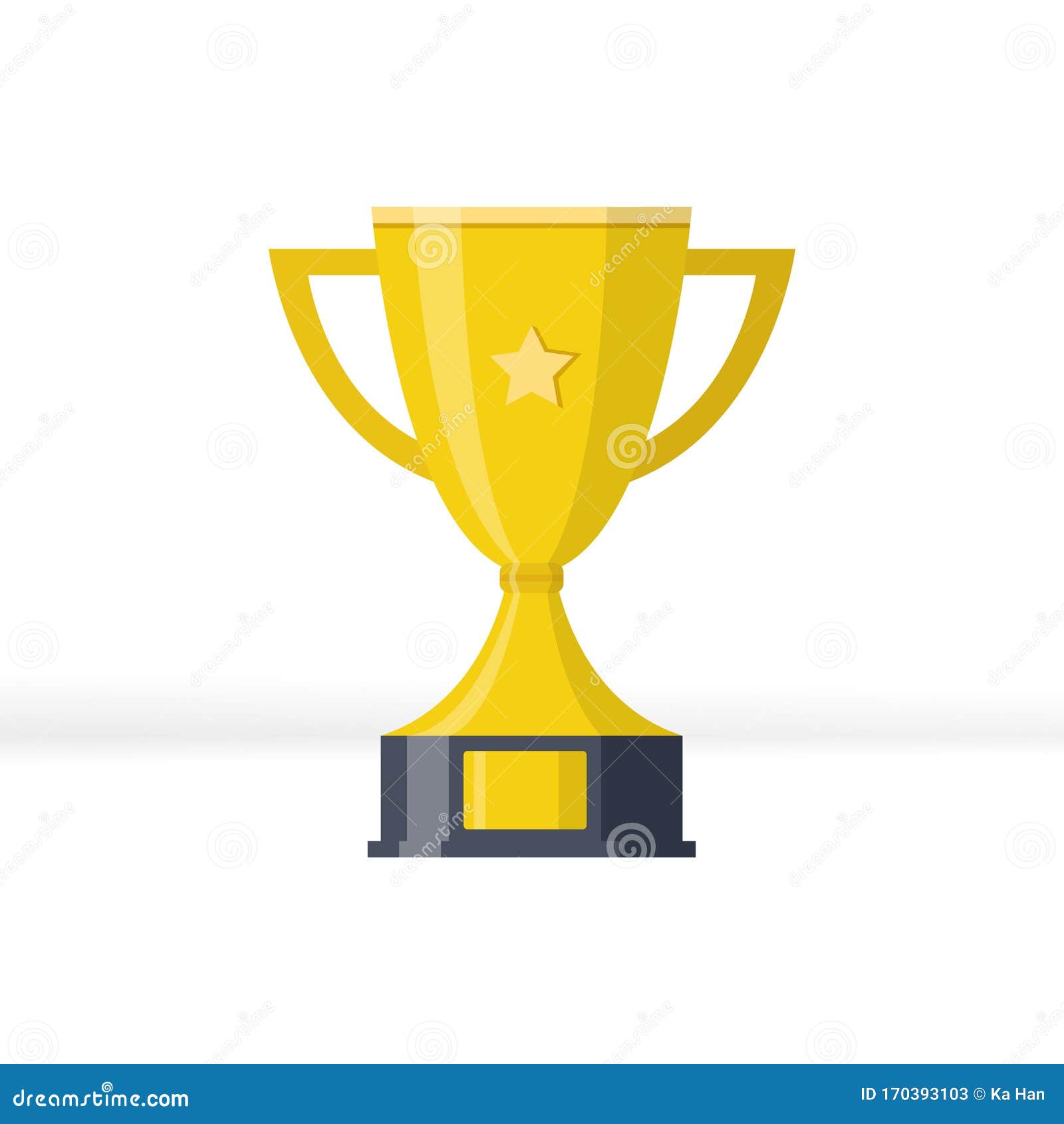 Golden Trophy Vector Illustration. First Golden Trophy for Winner Stock ...