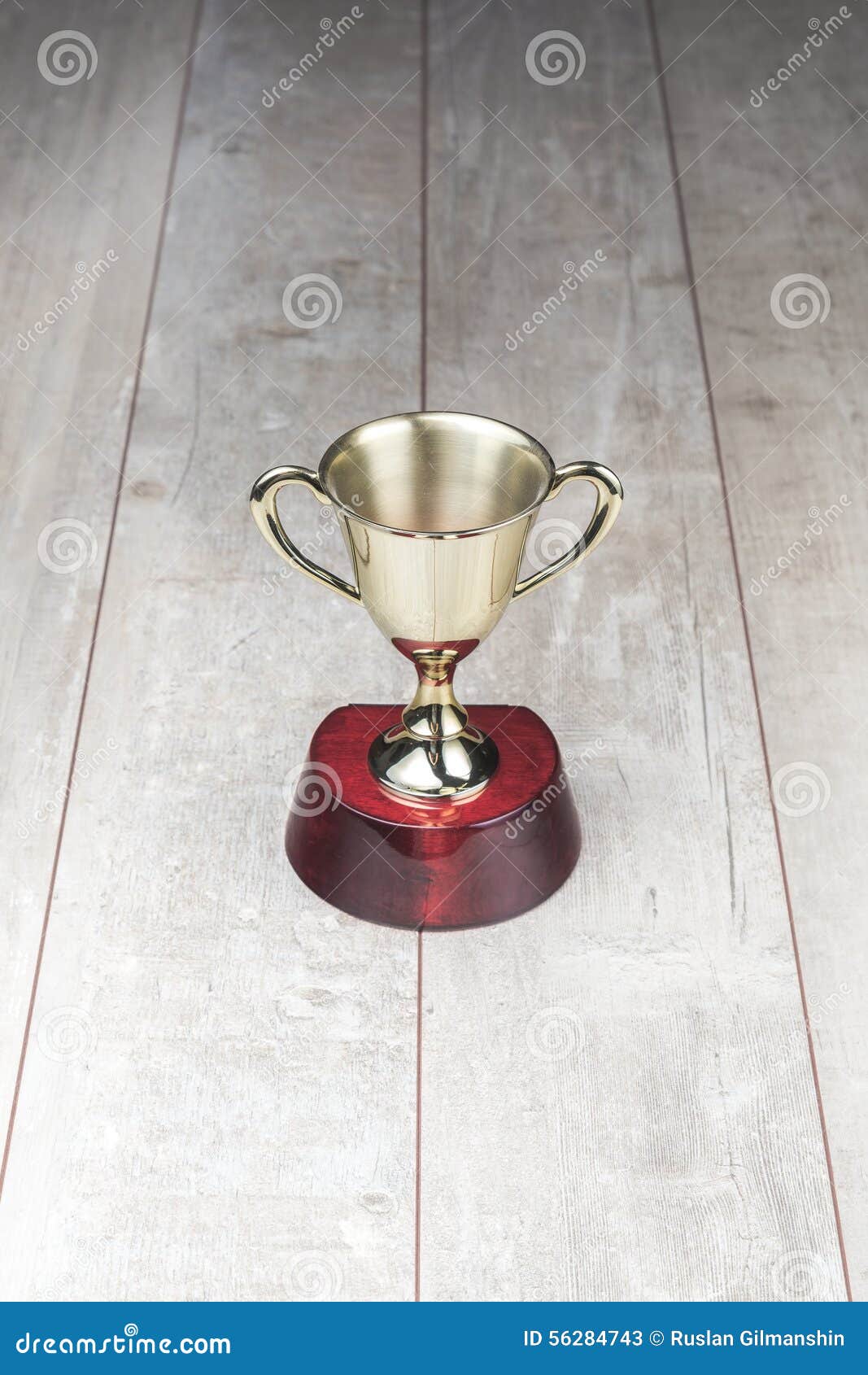 Golden Trophy on Wood Background Stock Image - Image of achievement ...