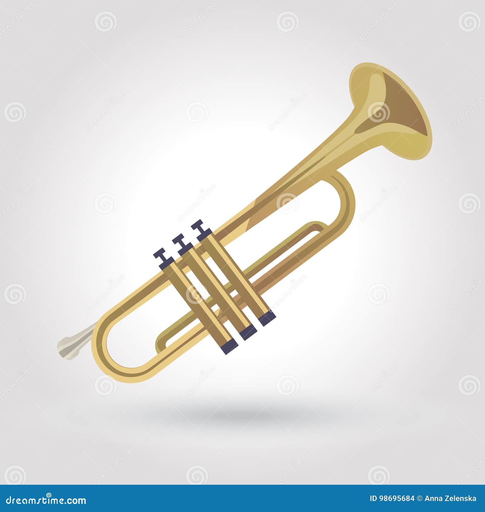 Golden trumpet clip art stock illustration. Illustration of equipment ...