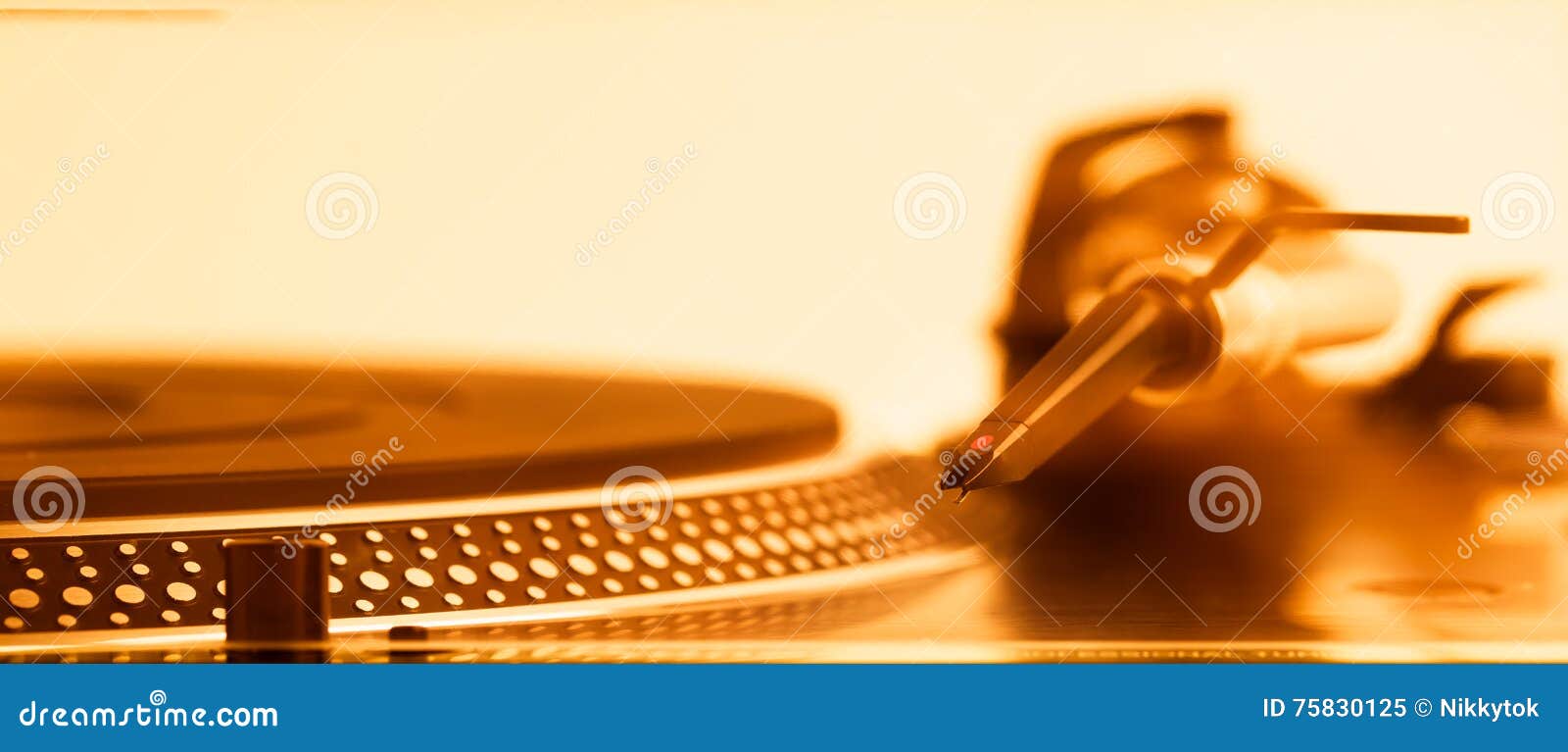 Golden Turntable Headshell and Platter Dots, Macro View Stock Image ...