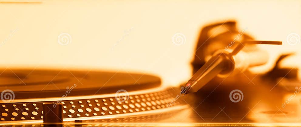 Golden Turntable Headshell and Platter Dots, Macro View Stock Image ...