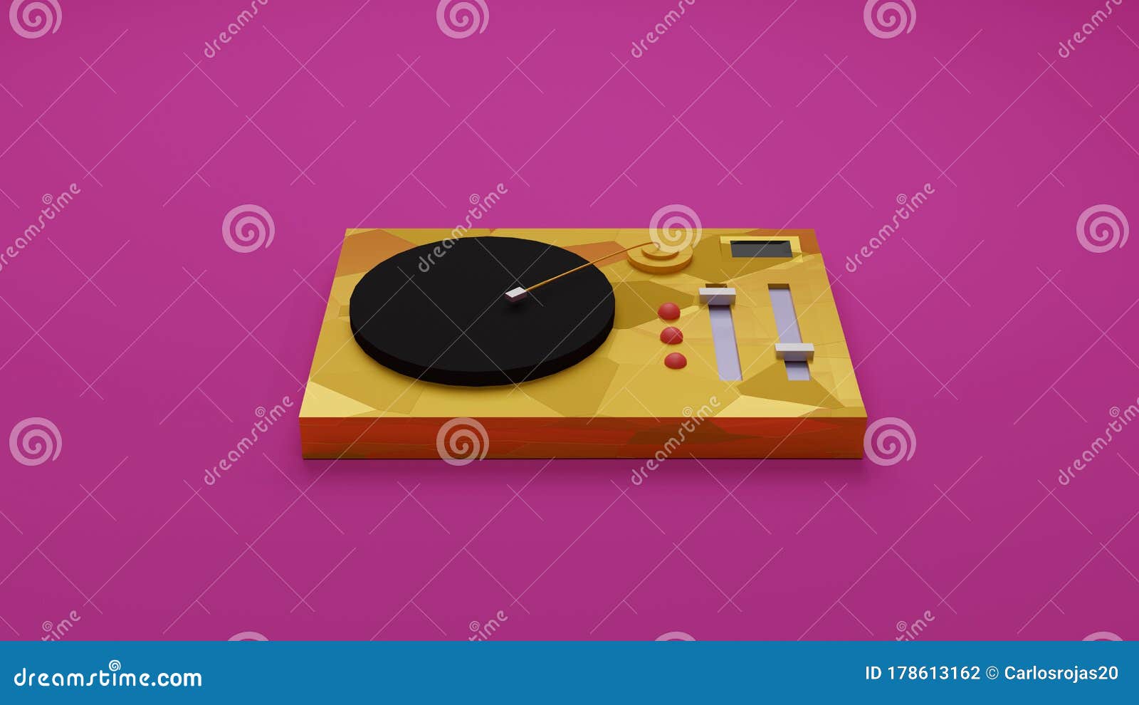 Golden Turntable System. 3d Illustration Stock Illustration ...