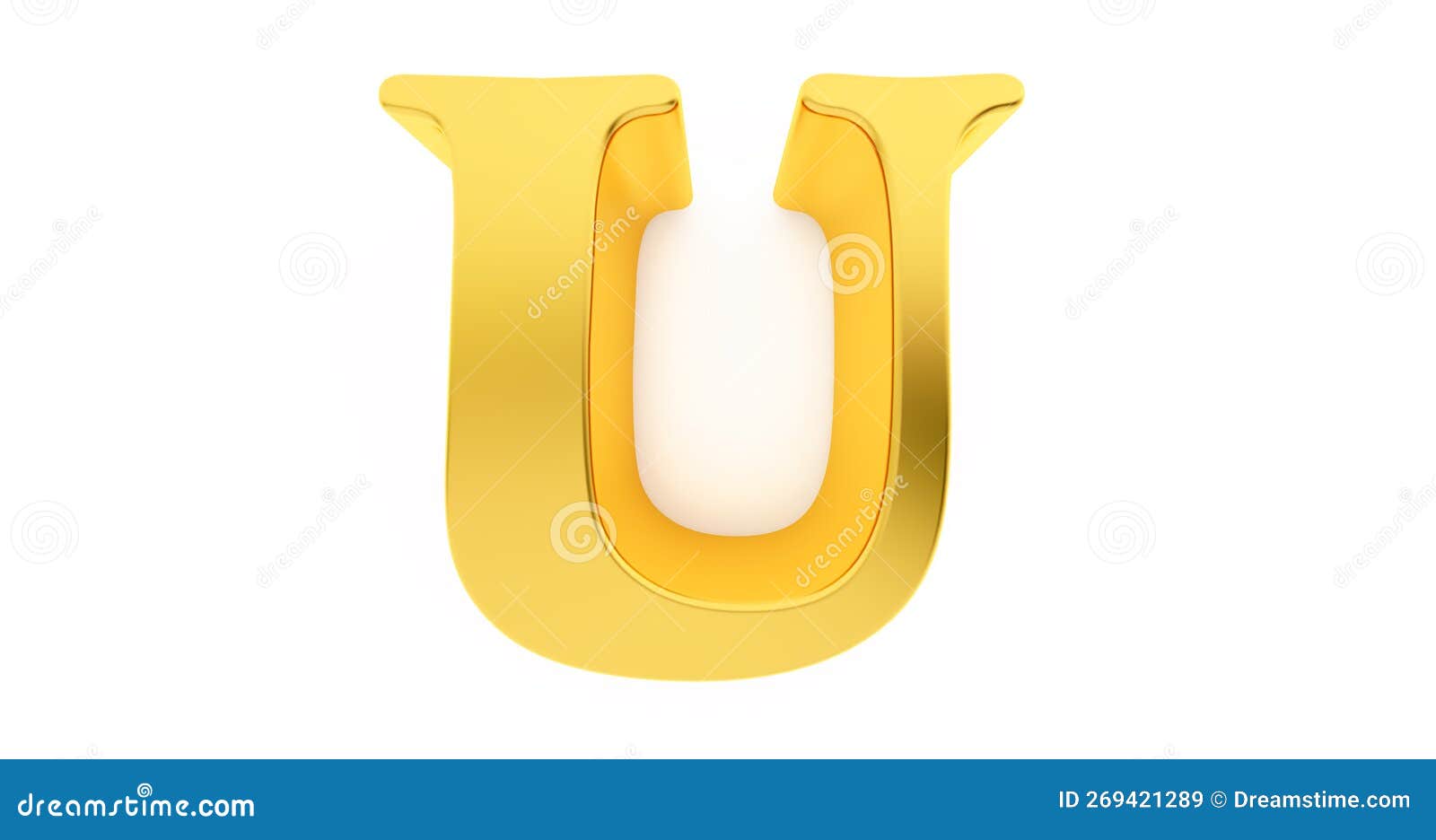 Golden U Lettre Isolated on White Backgeound Stock Illustration ...