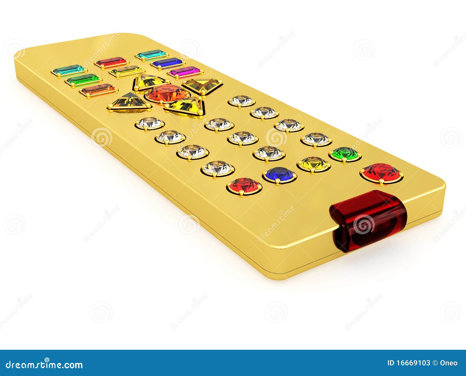Golden Universal Remote Control With Gems Buttons Stock Photos - Image ...