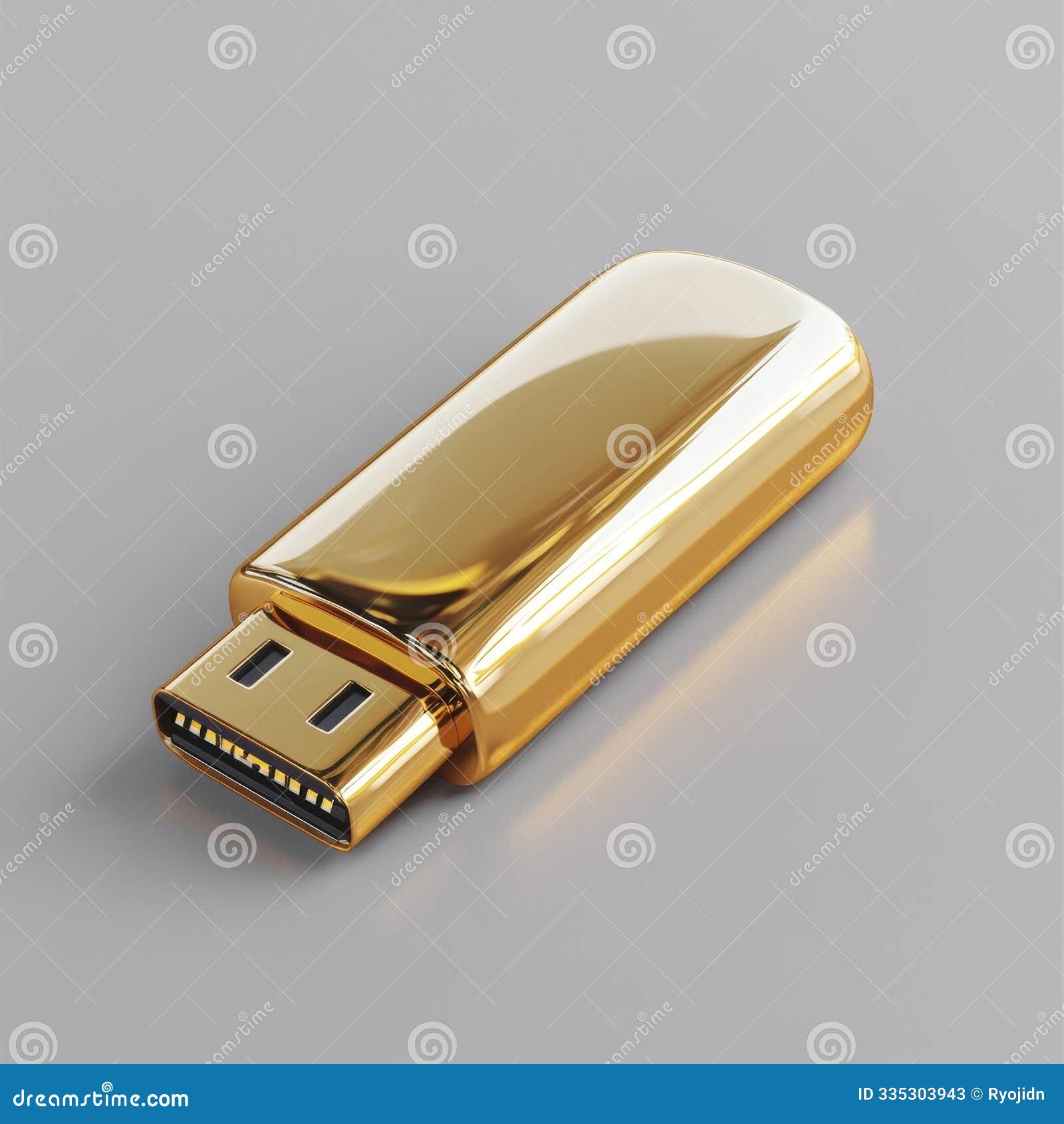 Golden USB Drive stock illustration. Illustration of drive - 335303943