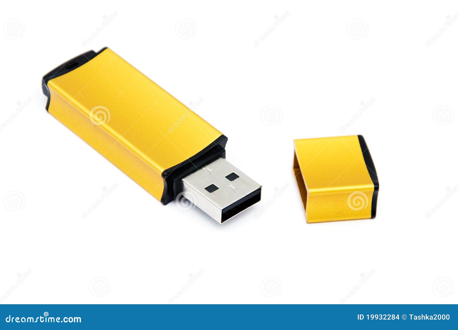 Golden USB Memory Stick stock photo. Image of digital - 19932284