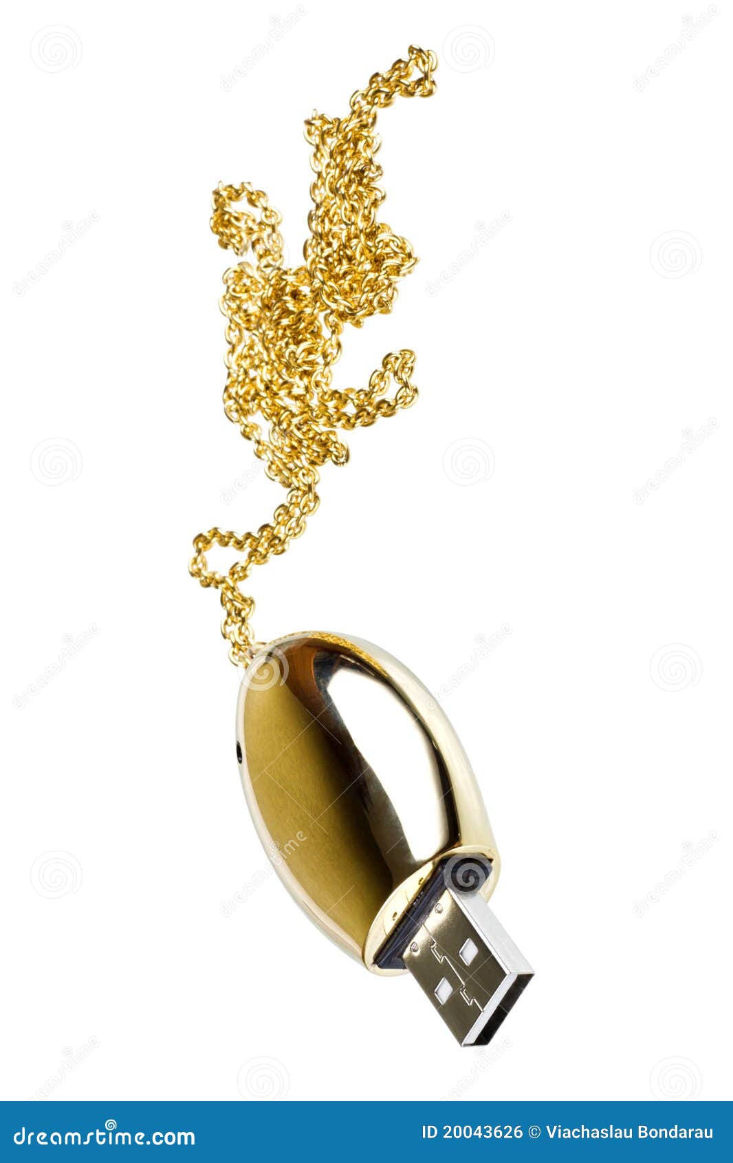 Golden USB memory stick stock photo. Image of removable - 20043626