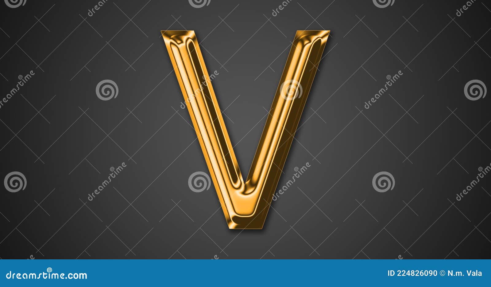 Golden v letter stock illustration. Illustration of yellow - 224826090