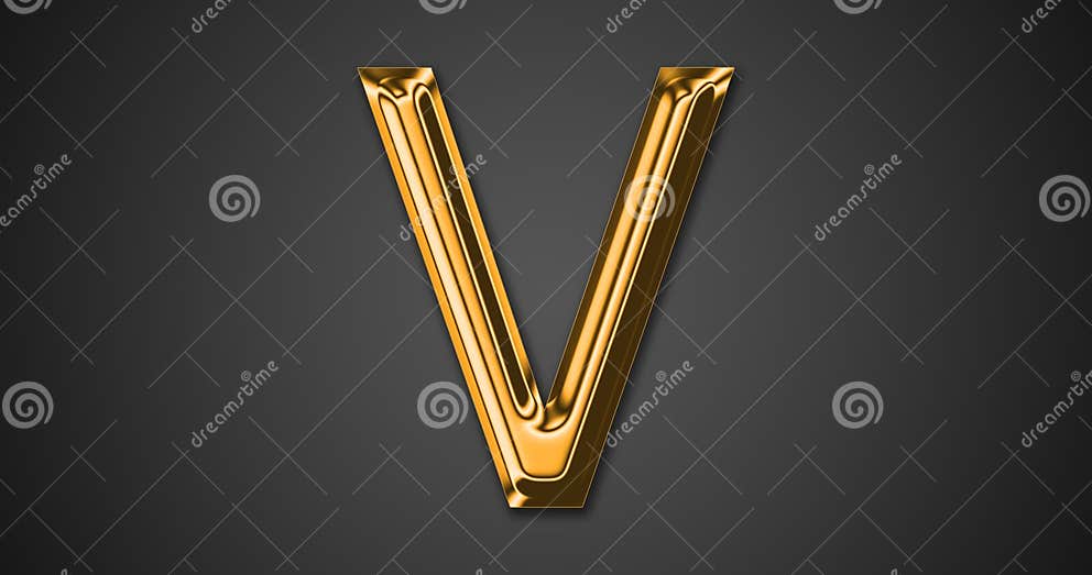 Golden v letter stock illustration. Illustration of yellow - 224826090