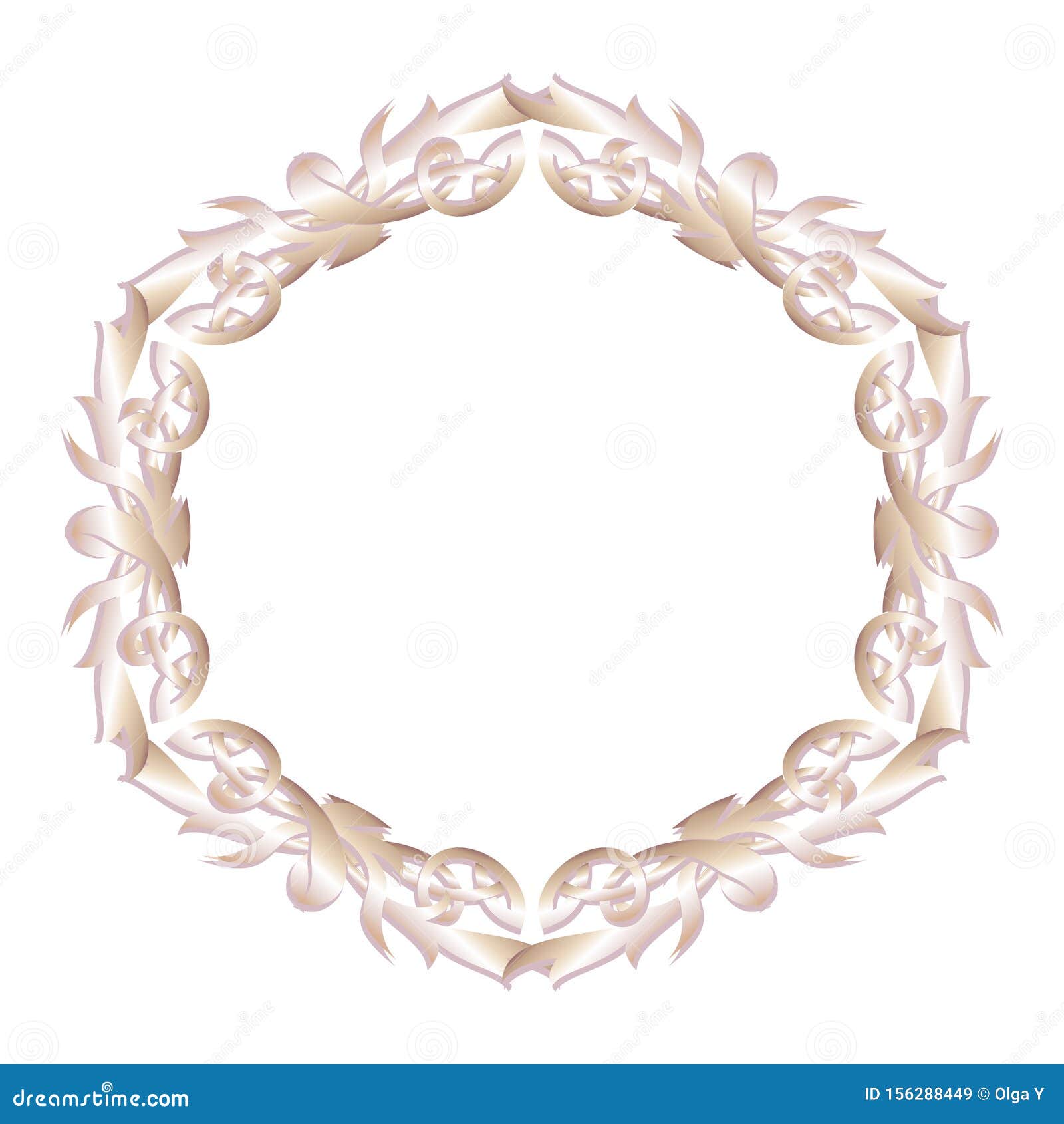 Golden Vector Circle Victorian Grunge Frame for Text Stock Illustration ...