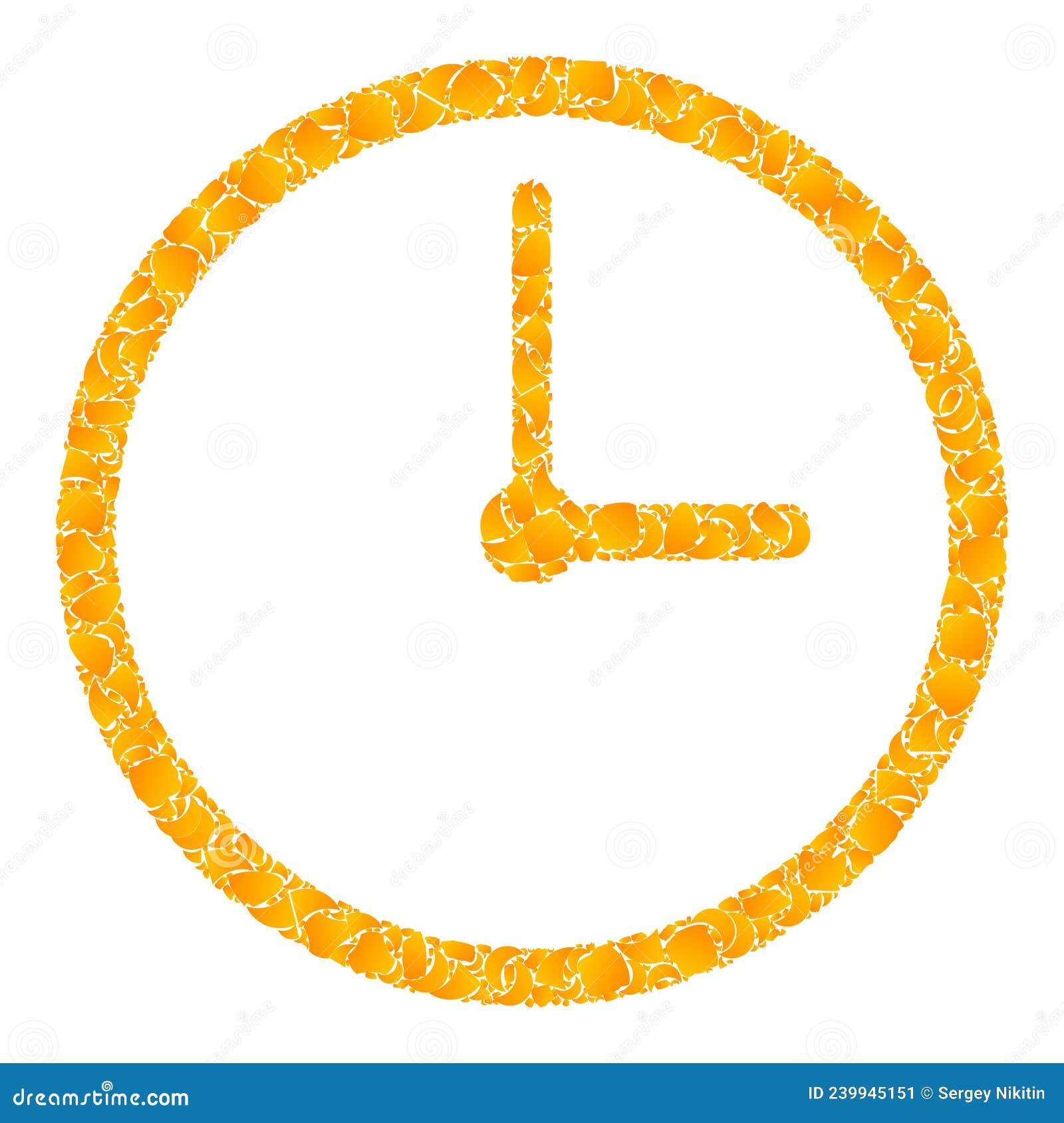 Clock Mosaic And Scratched Real Time Watermark With Lines Cartoon ...