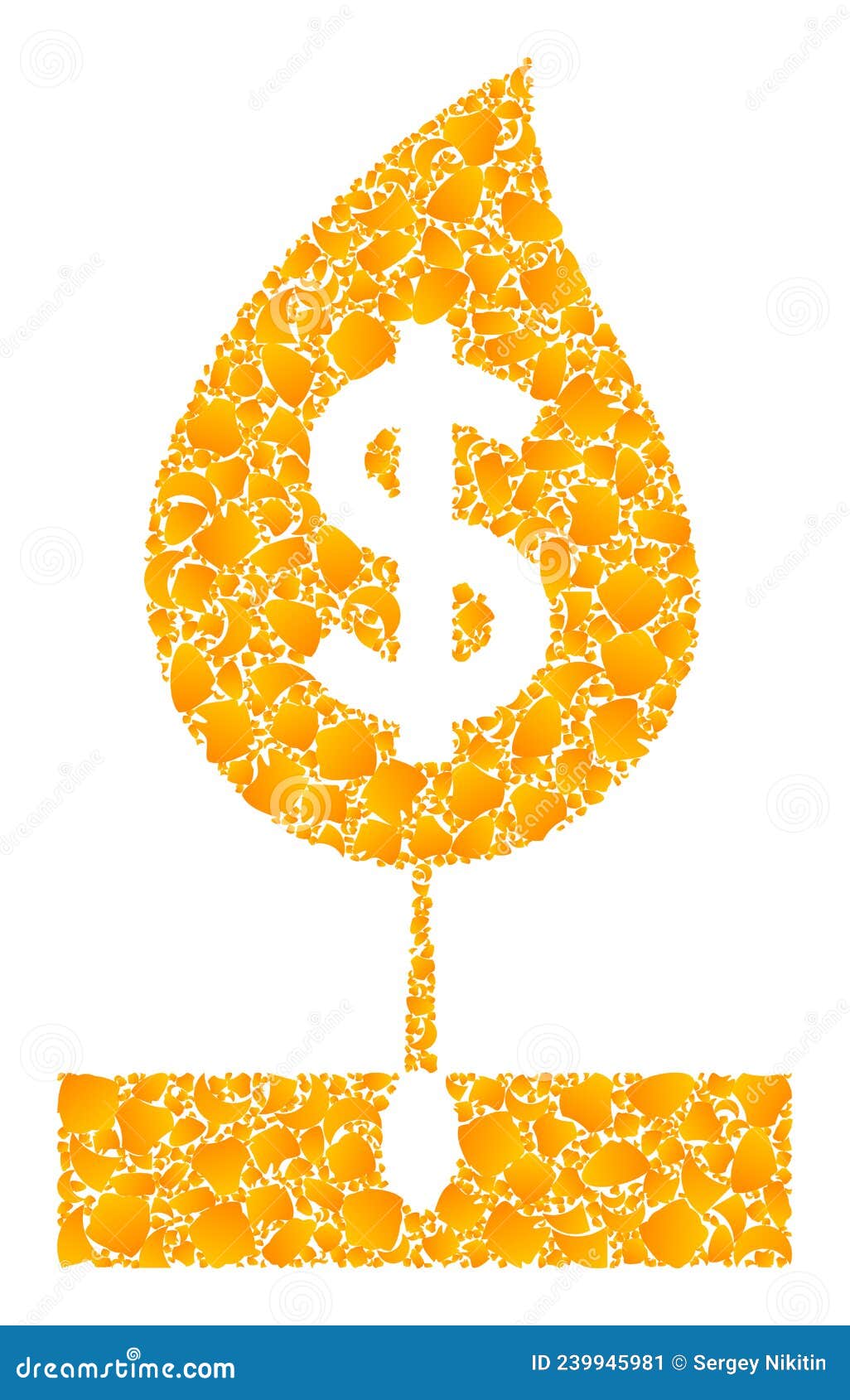 Golden Vector Dollar Sprout Mosaic Icon Stock Vector - Illustration of ...