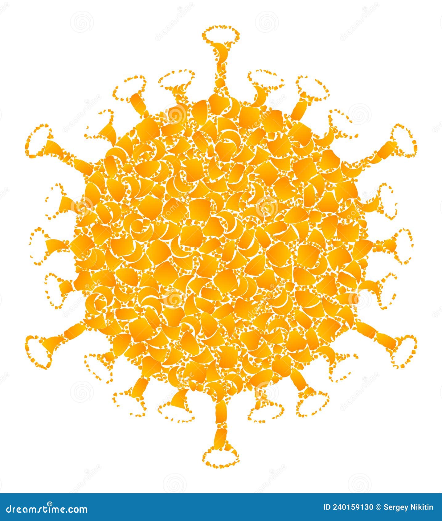 Golden Vector Flu Virus Mosaic Icon Stock Vector - Illustration of ...