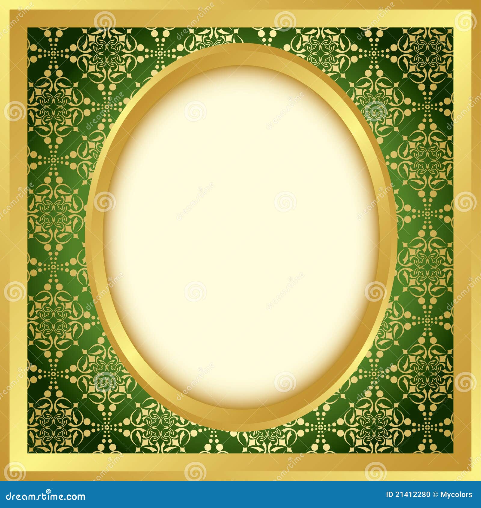 Golden Vector Frame with Bright Pattern Stock Vector - Illustration of ...