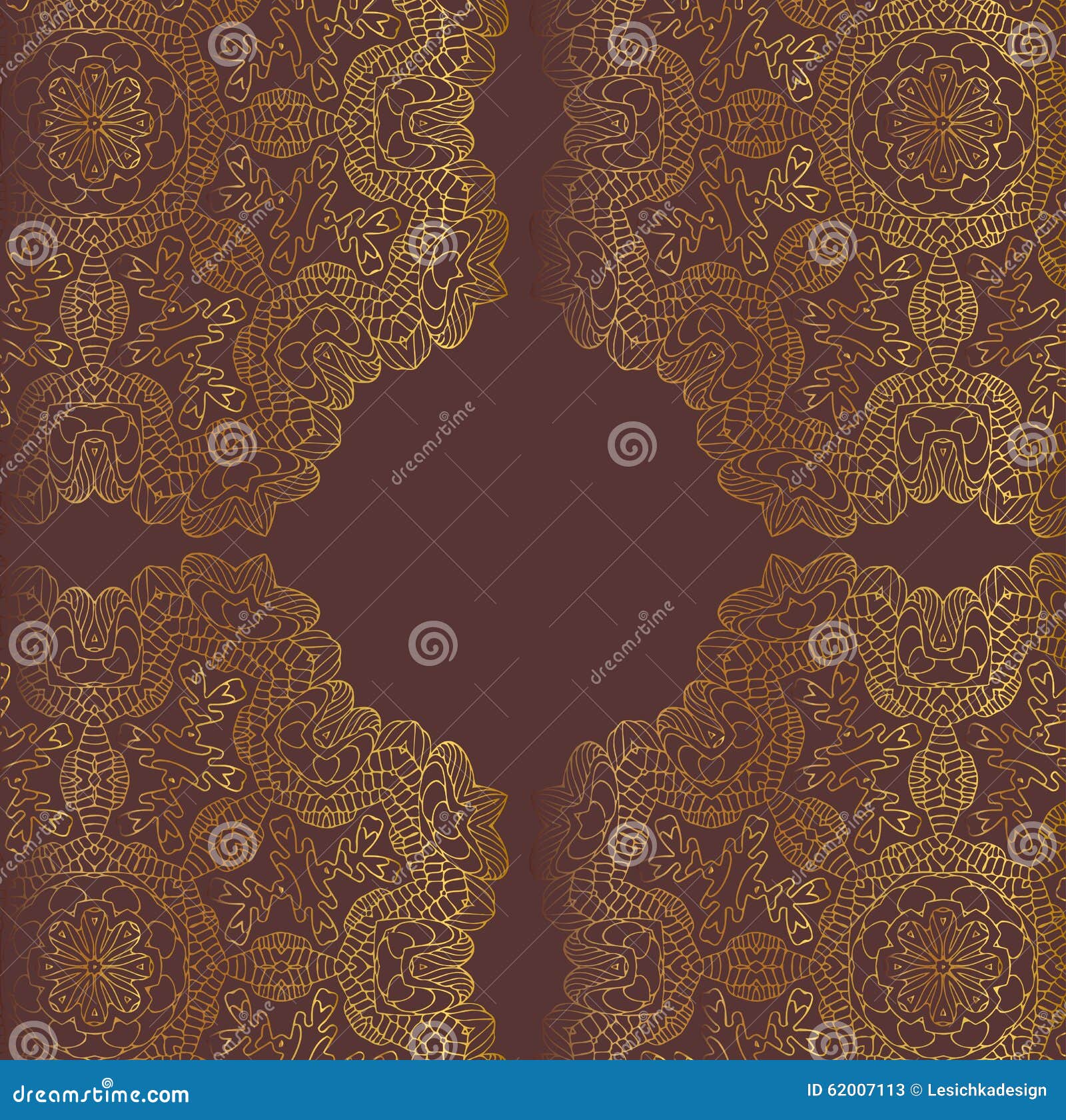 Golden Vector Lace Background. Stock Vector - Illustration of golden ...