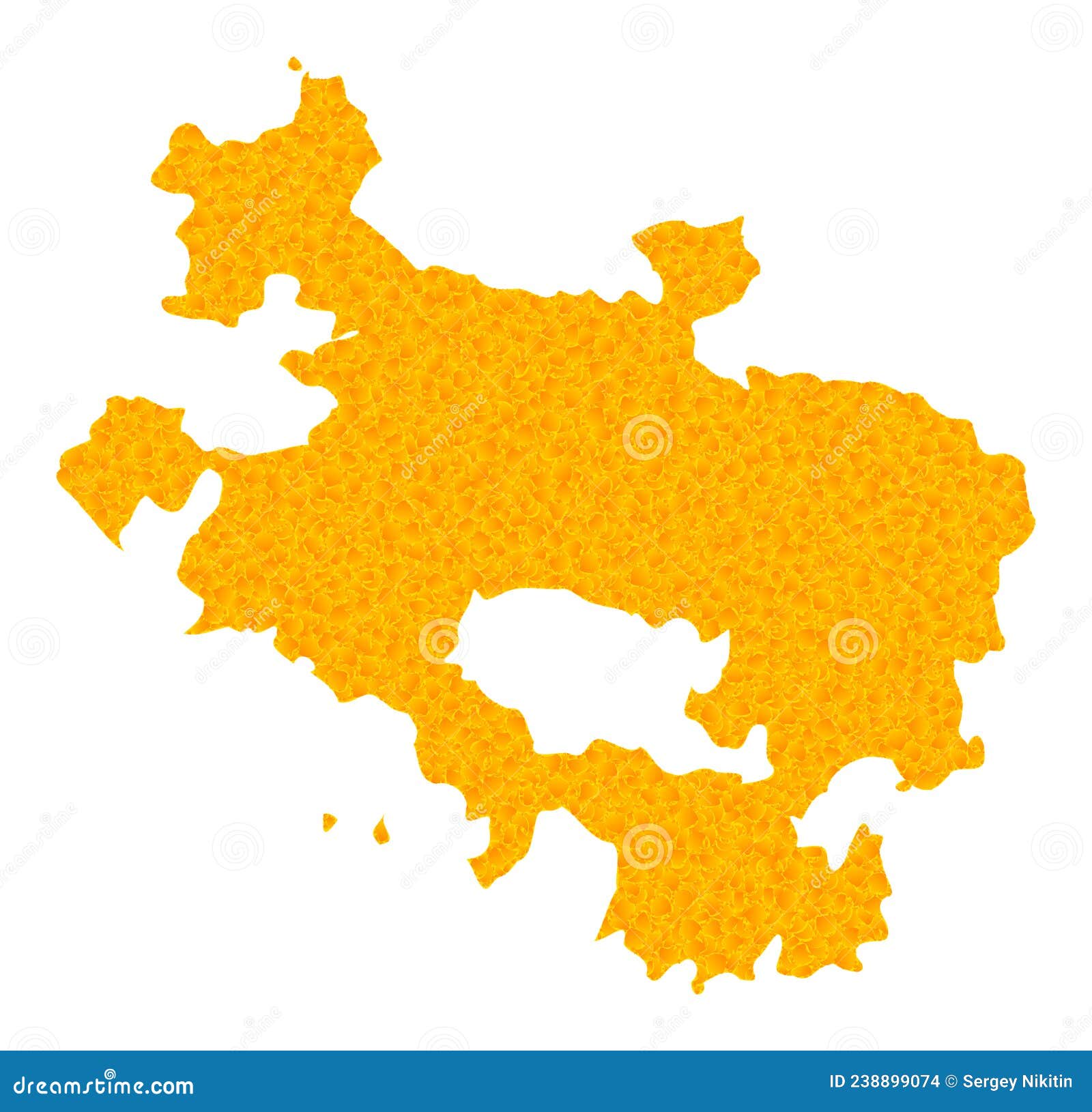 Golden Vector Map of Alava Province Stock Vector - Illustration of ...