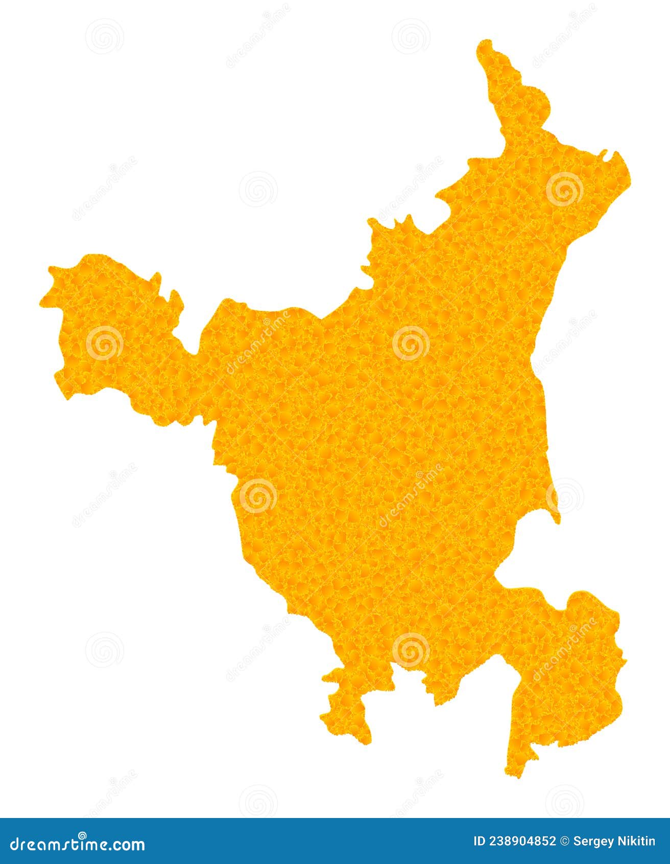 Golden Vector Map of Haryana State Stock Vector - Illustration of ...