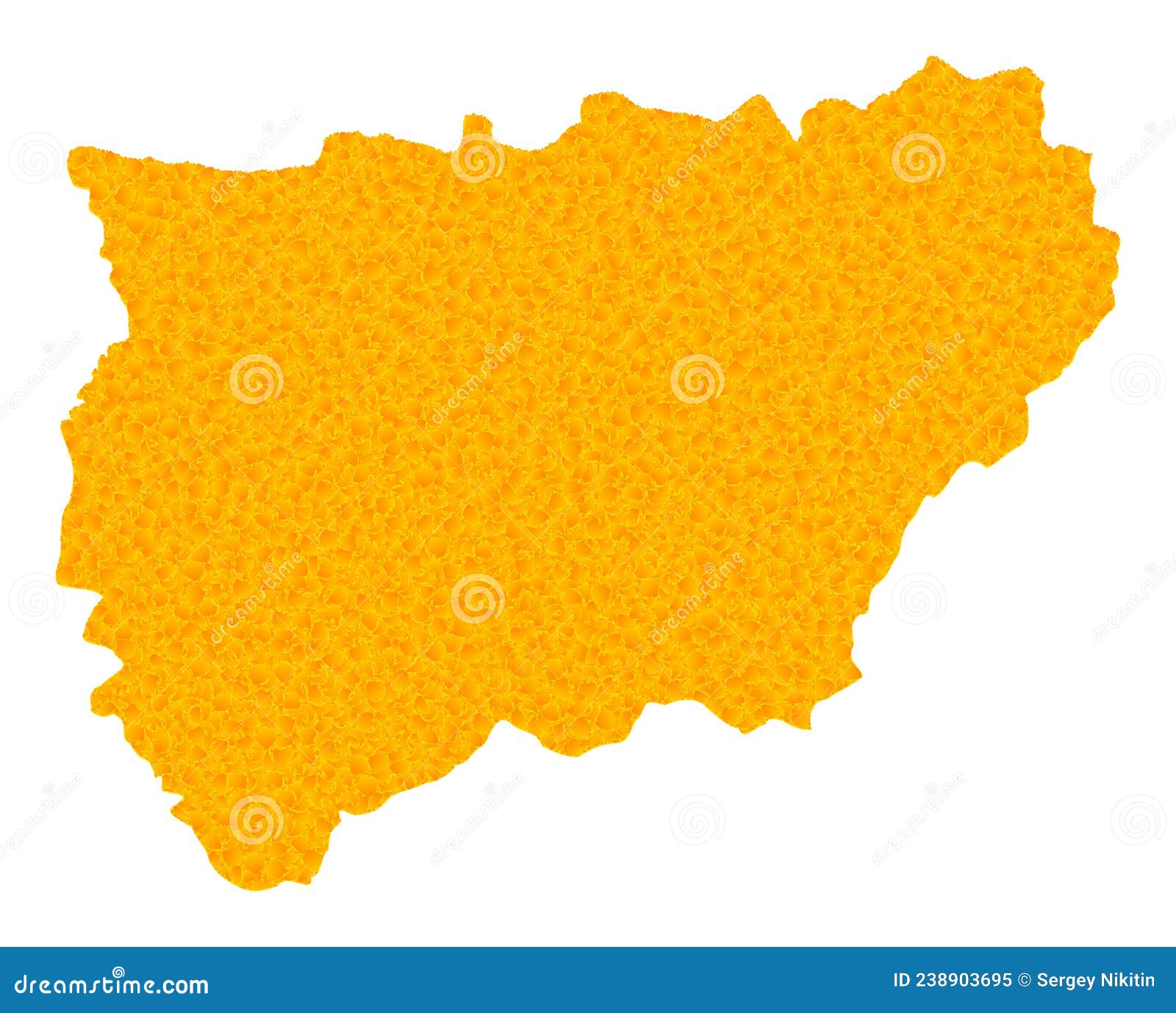 Golden Vector Map of Jaen Spanish Province Stock Vector - Illustration ...