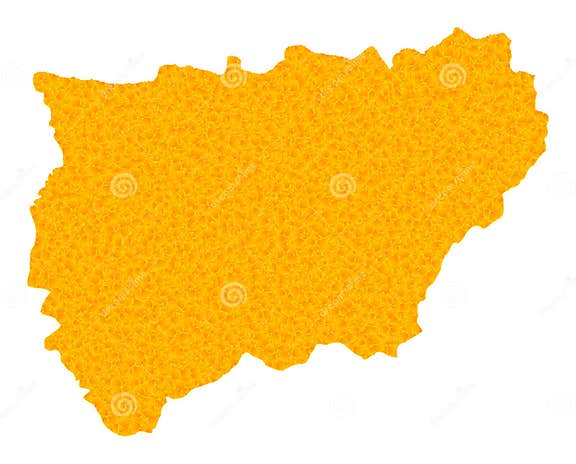 Golden Vector Map of Jaen Spanish Province Stock Vector - Illustration ...