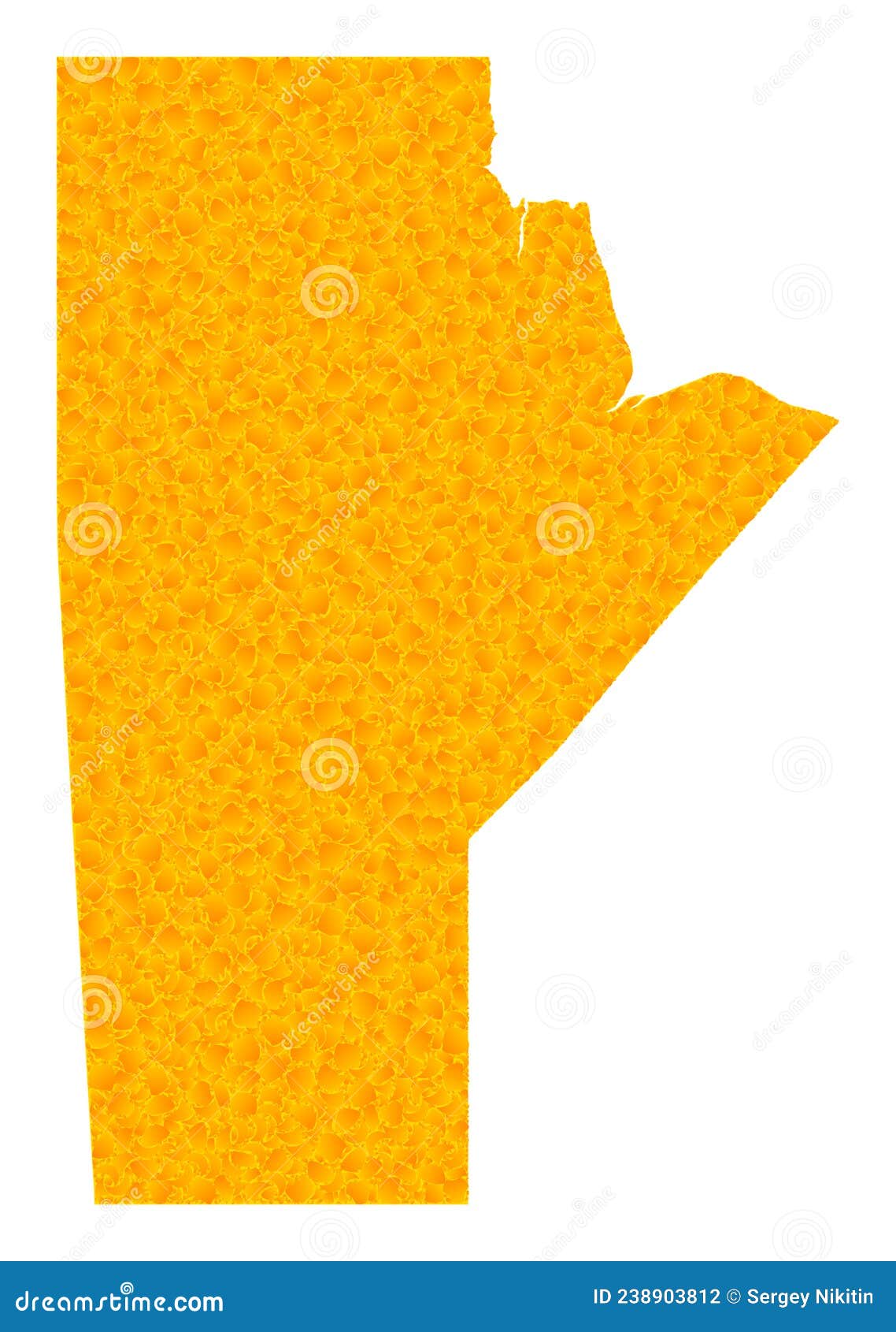 Golden Vector Map of Manitoba Province Stock Vector - Illustration of ...