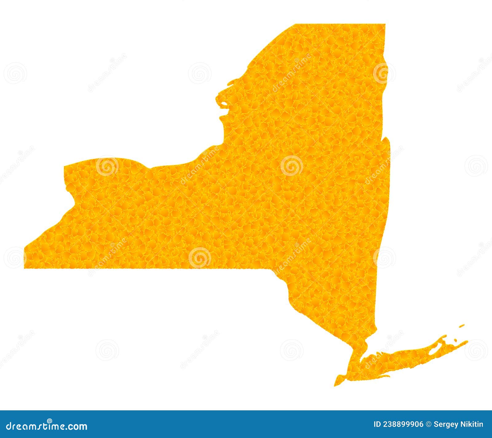 Golden Vector Map of New York State Stock Vector - Illustration of ...