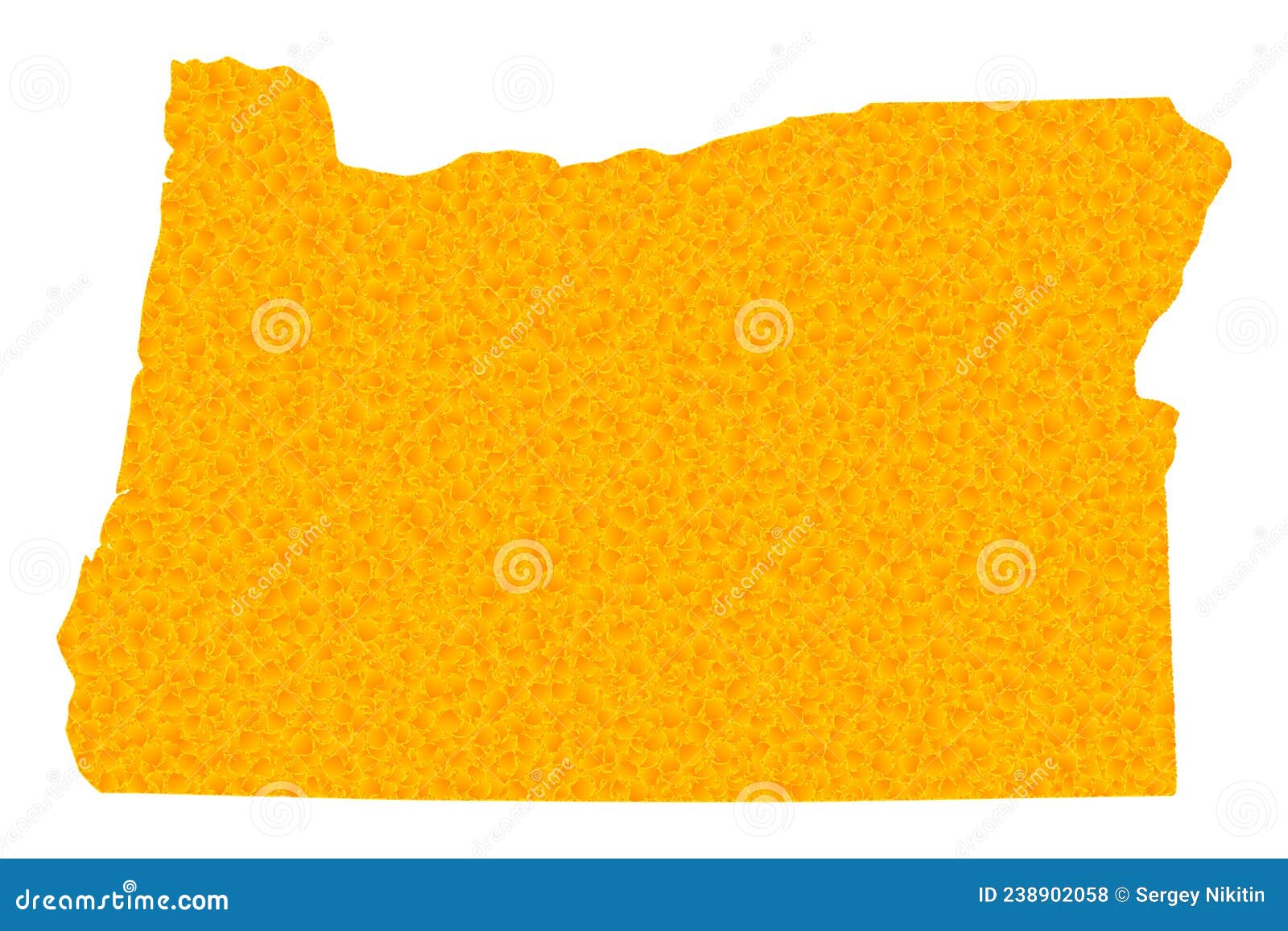 Golden Vector Map of Oregon State Stock Vector - Illustration of relief ...