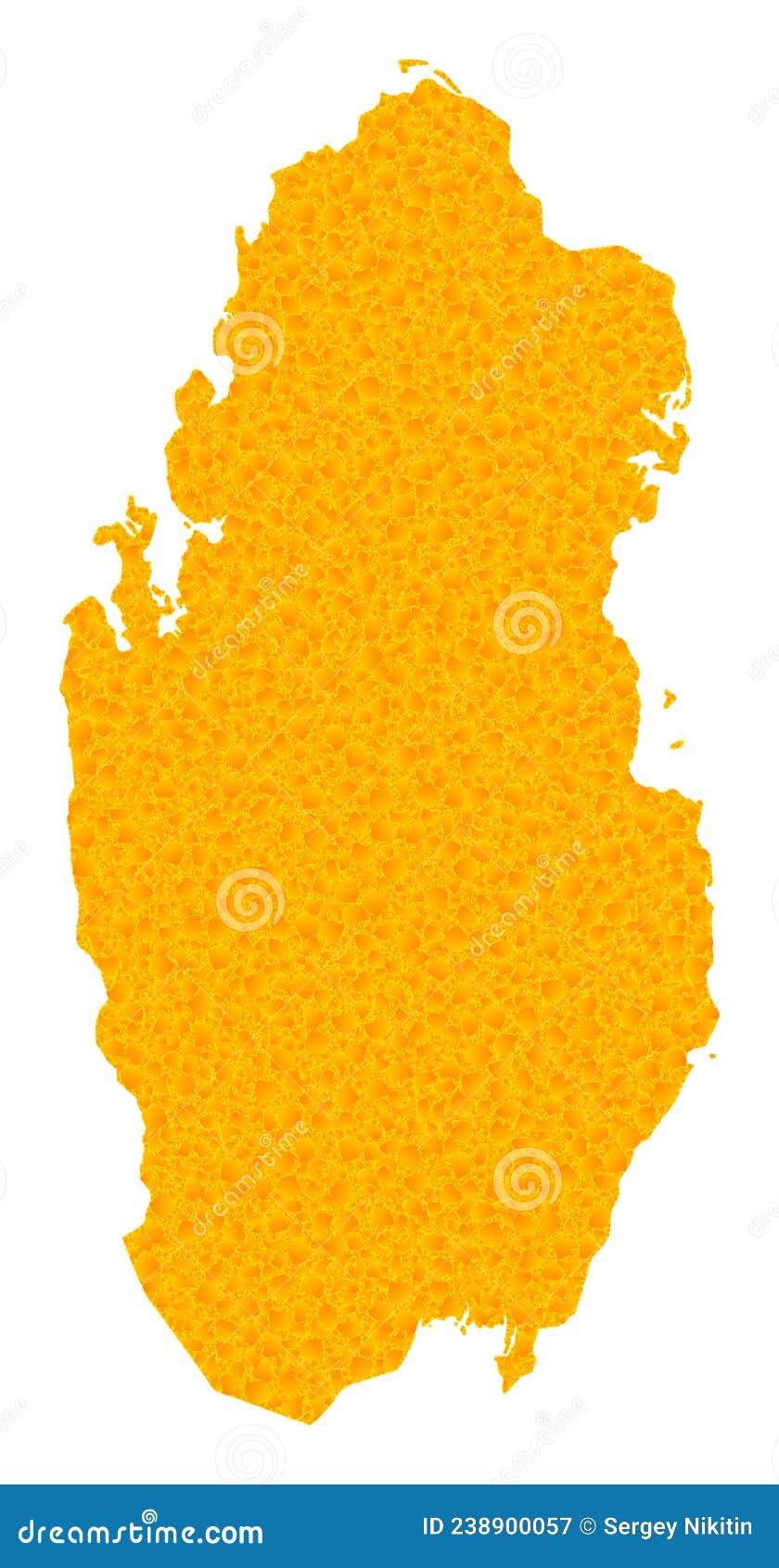 Golden Vector Map of Qatar stock vector. Illustration of golden - 238900057