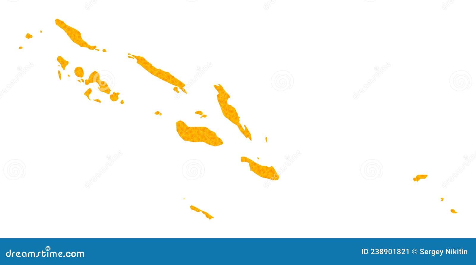 Golden Vector Map of Solomon Islands Stock Vector - Illustration of ...