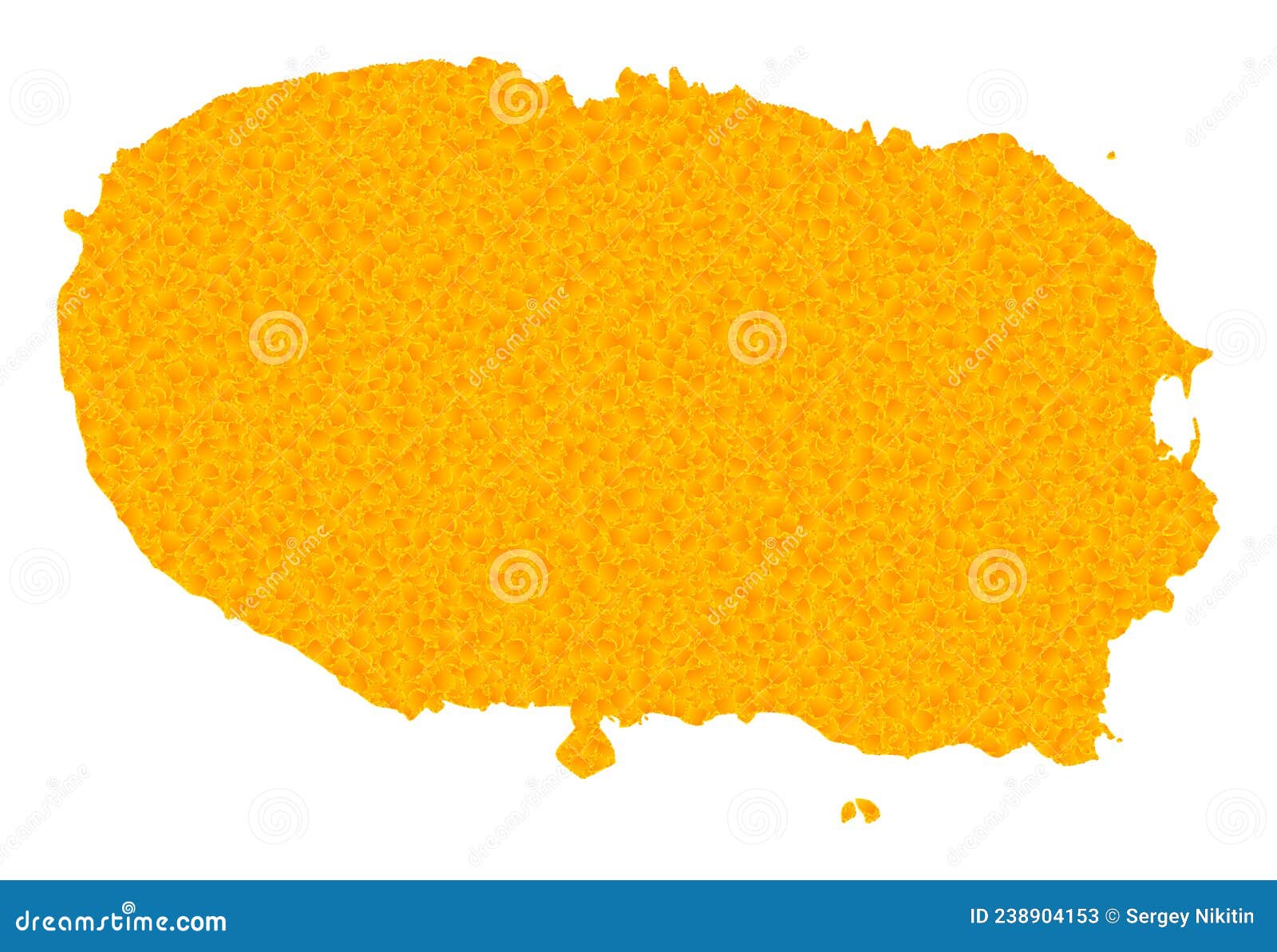 Golden Vector Map of Terceira Island Stock Vector - Illustration of ...