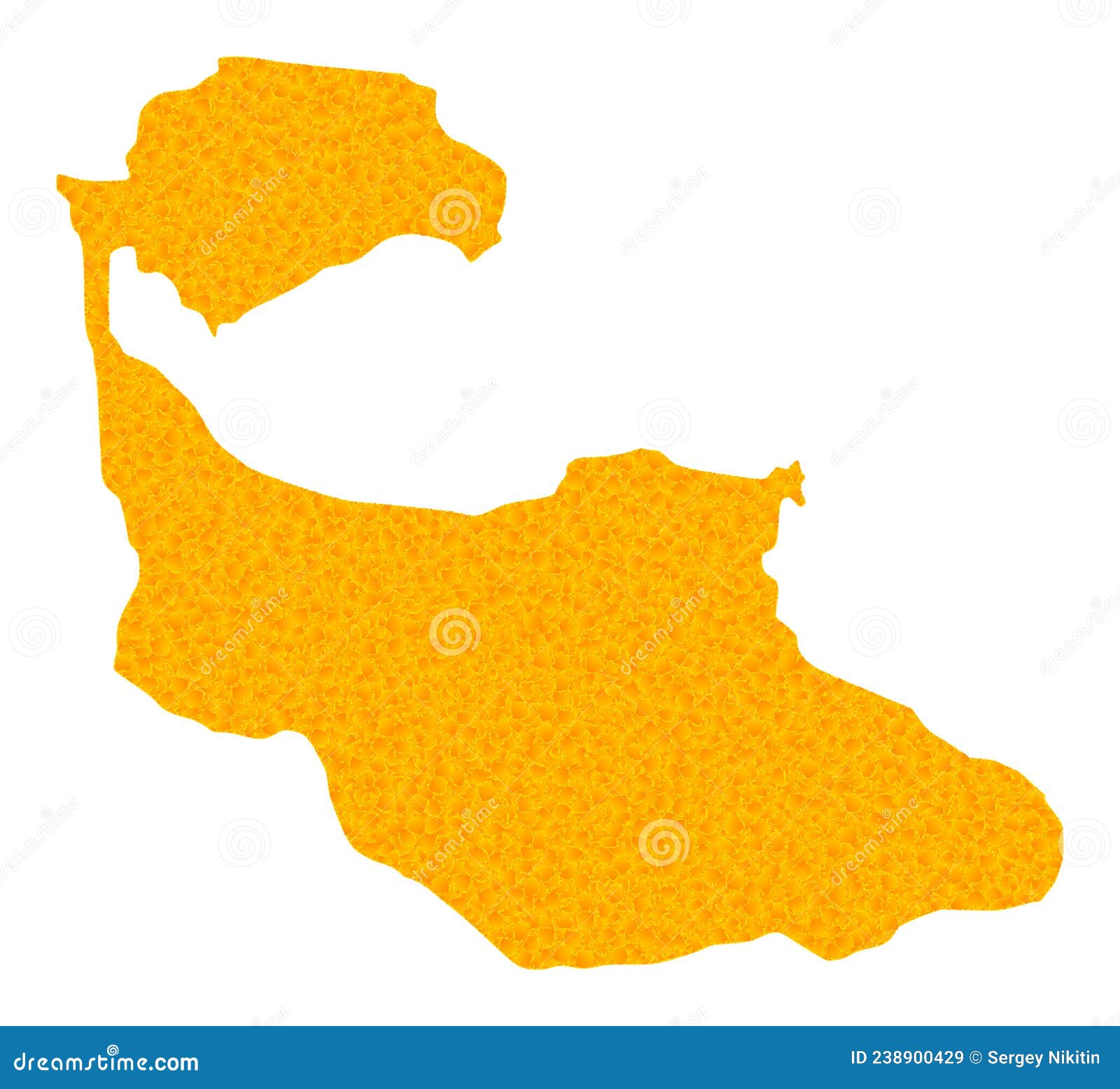 Golden Vector Map of Tiran Island Stock Vector - Illustration of golden ...