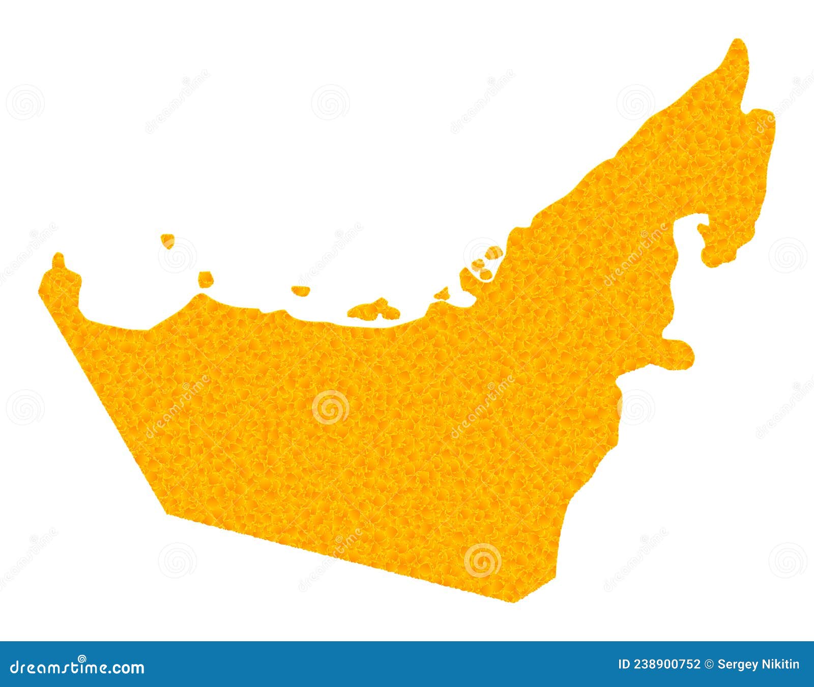Golden Vector Map of United Arab Emirates Stock Vector - Illustration ...