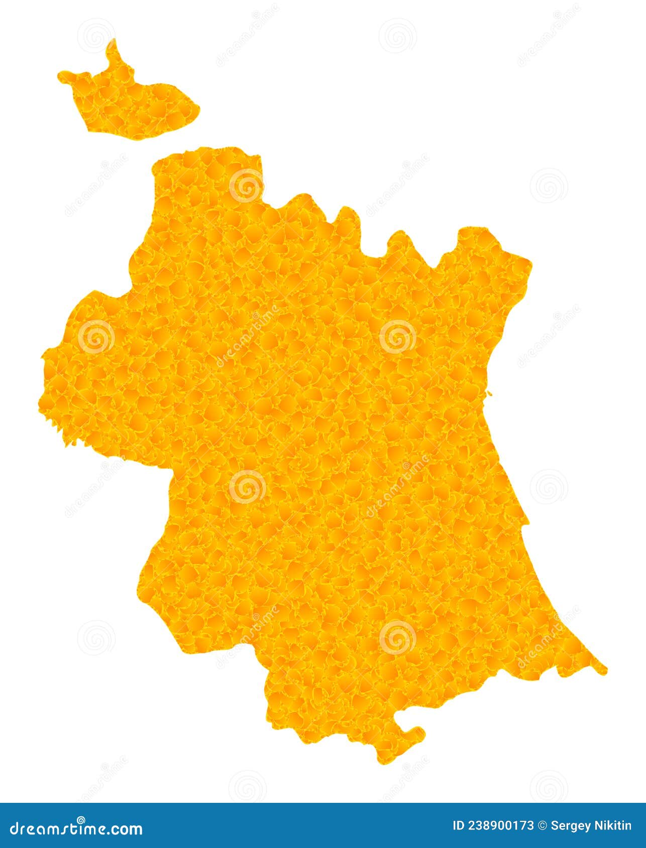 Golden Vector Map of Valencia Province Stock Vector - Illustration of ...