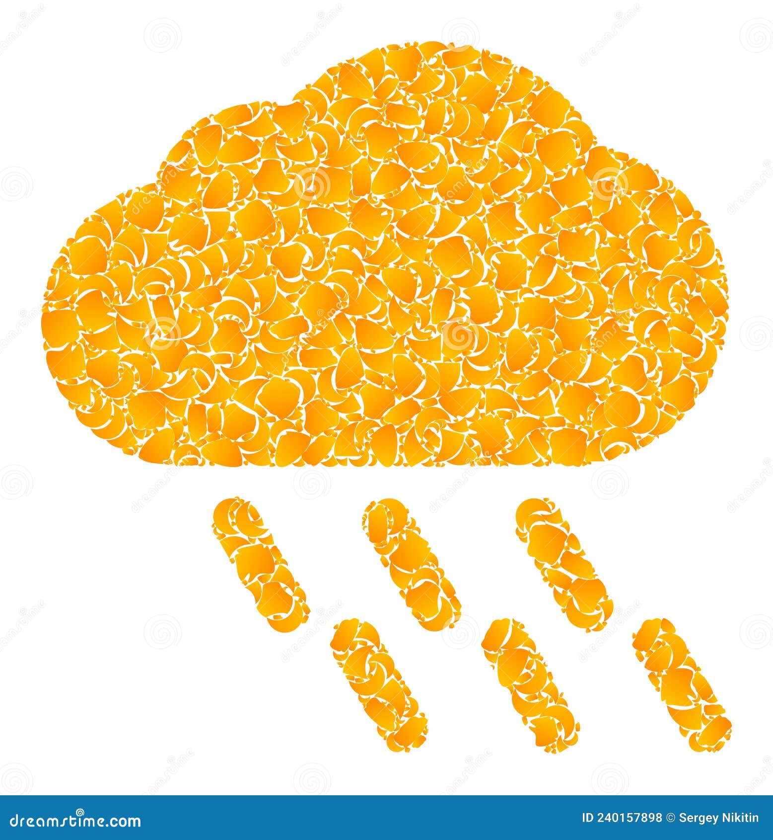Golden Vector Rain Mosaic Icon Stock Vector - Illustration of ...