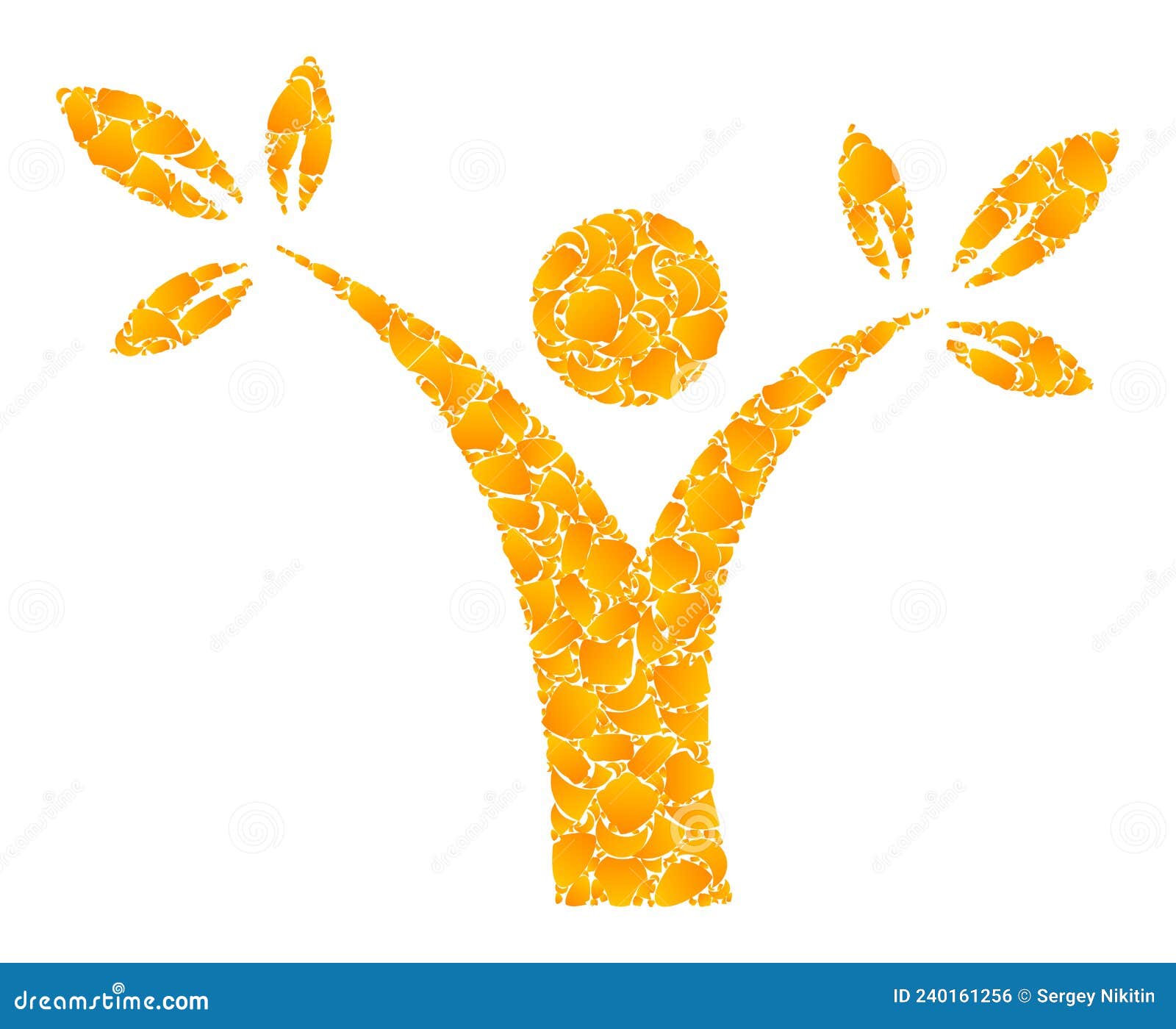 Golden Vector Tree Man Mosaic Icon Stock Vector - Illustration of ...