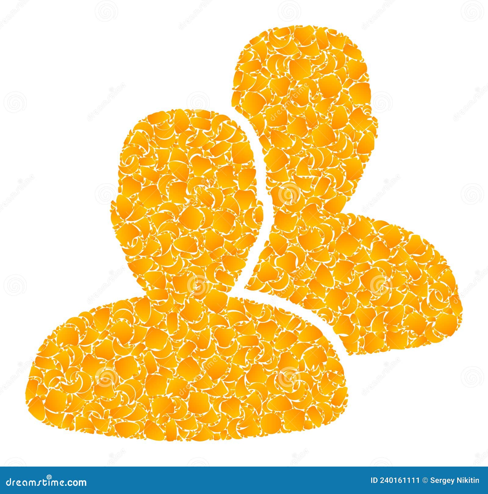 Gold Users Group Icon Isolated On Black Background. Group Of People ...