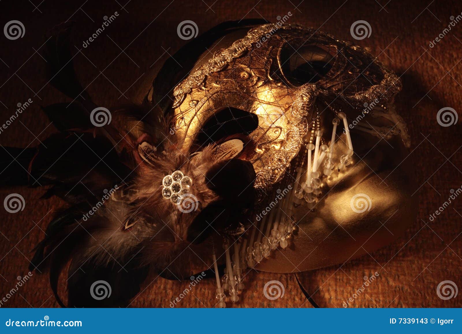 Golden venetian masks stock image. Image of decoration - 7339143