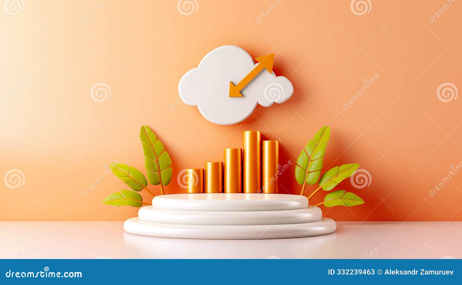 Golden Vertical Bars Symbolize the Increase of Digital Data ...