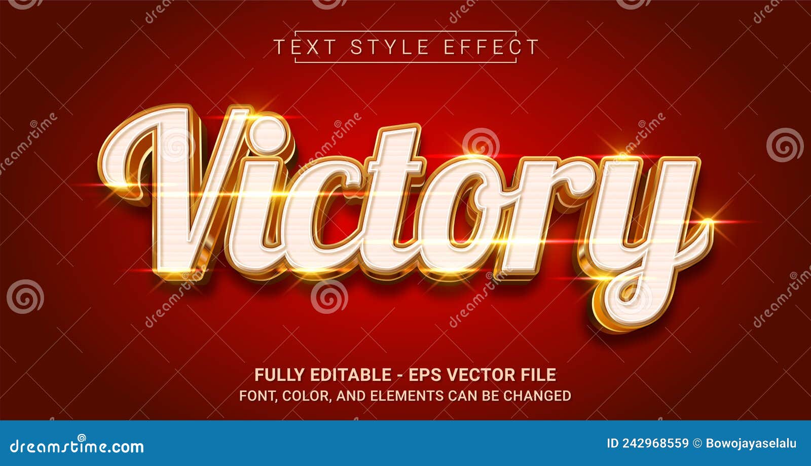 Golden Victory Text Style Effect. Editable Graphic Text Template Stock ...