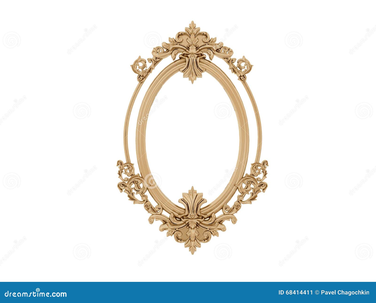 Golden Vintage Frame. Isolate Mirror. Design Retro Element. Physical ...