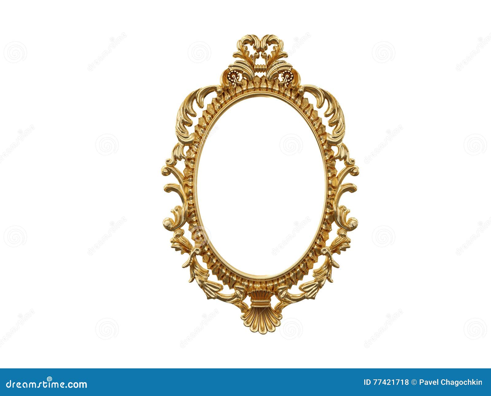 Golden Vintage Frame, Mirror. Design Retro Element. Physical Realistic ...